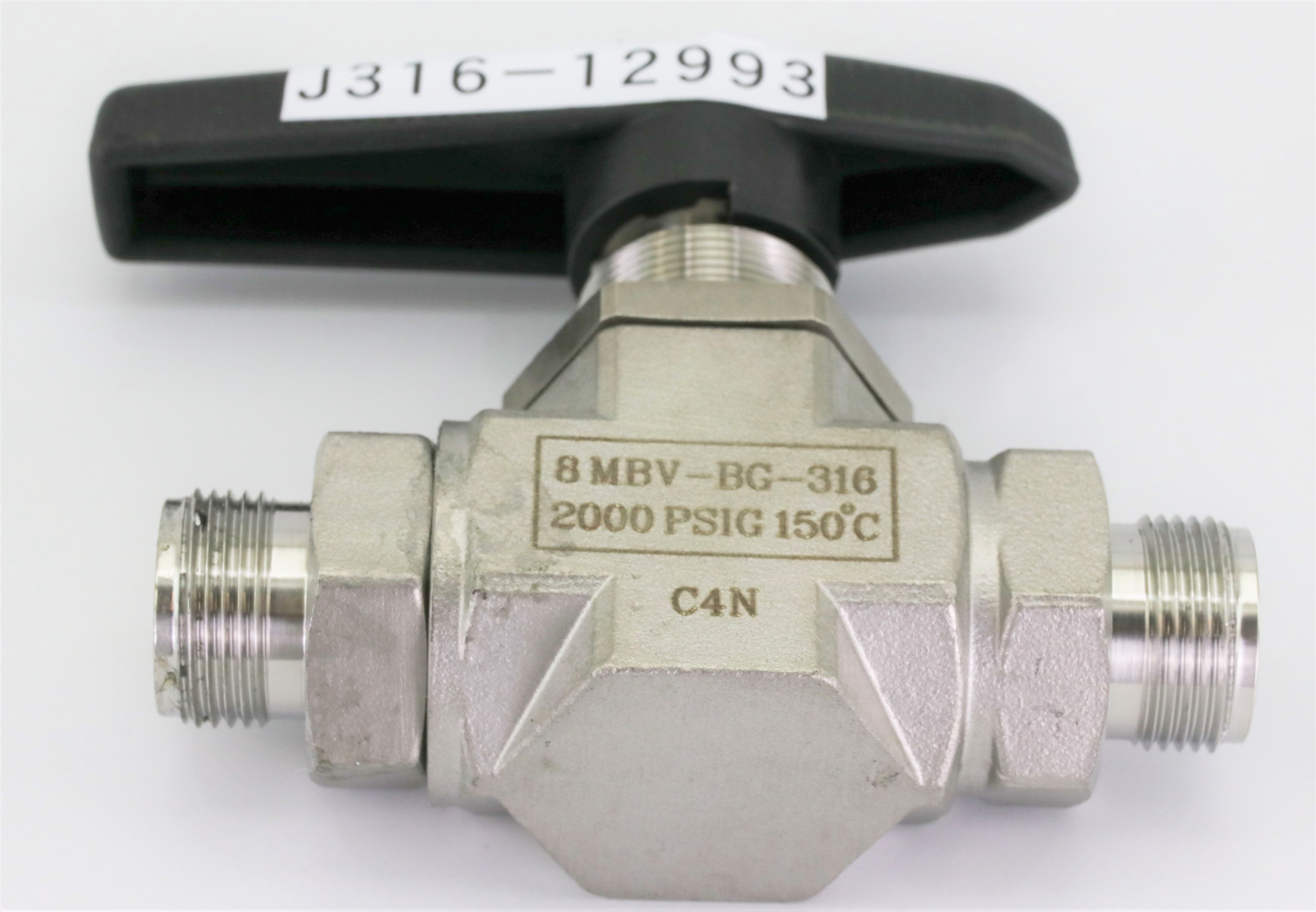 12993 OHNO LOW PRESSURE FERRULE BALL VALVE, 2000 PSIG 150°C 8MBV-BG-316 ...