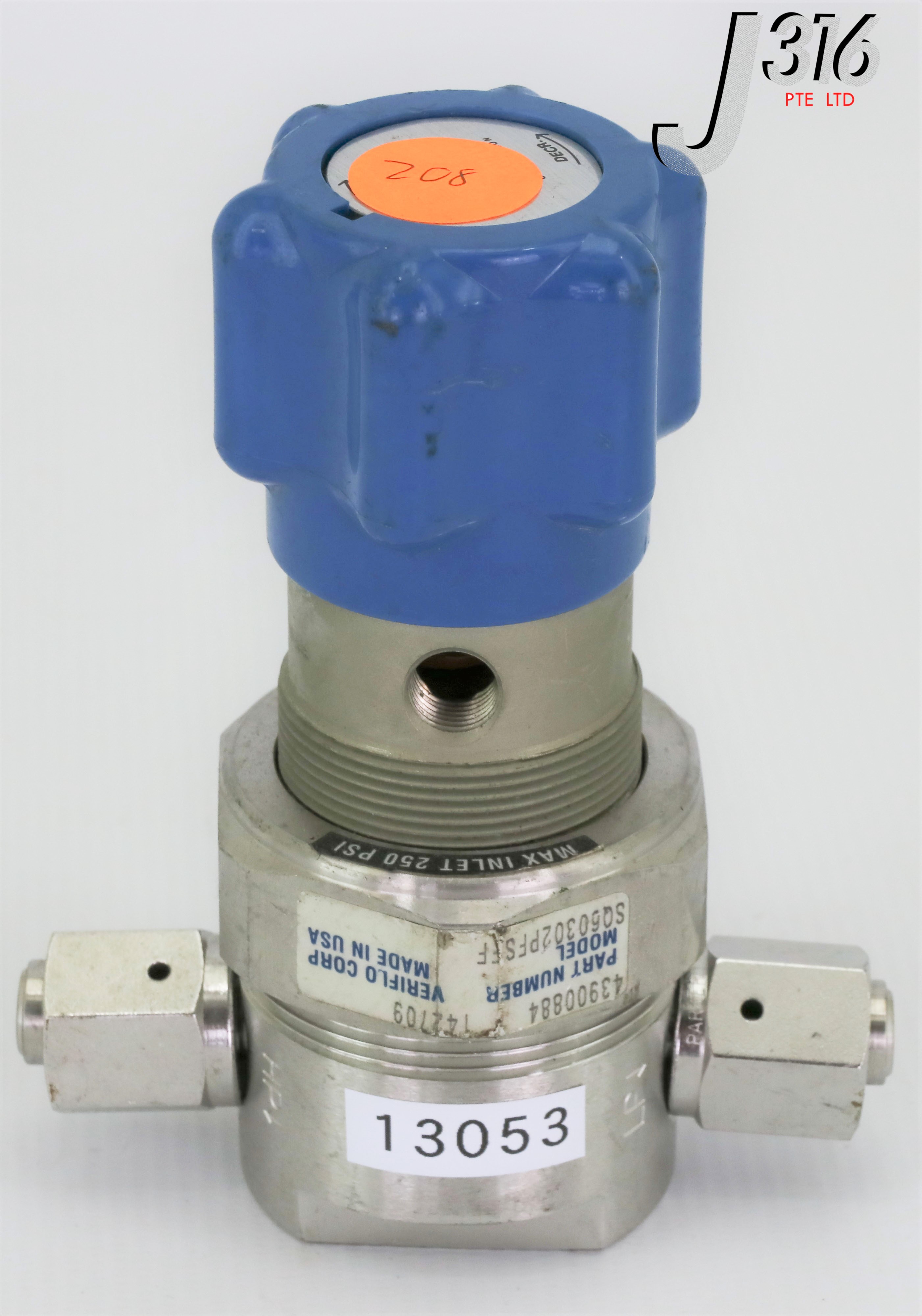 13053 VERIFLO HIGH PURITY LOW PRESSURE REGULATOR, P/N: 43900884 ...