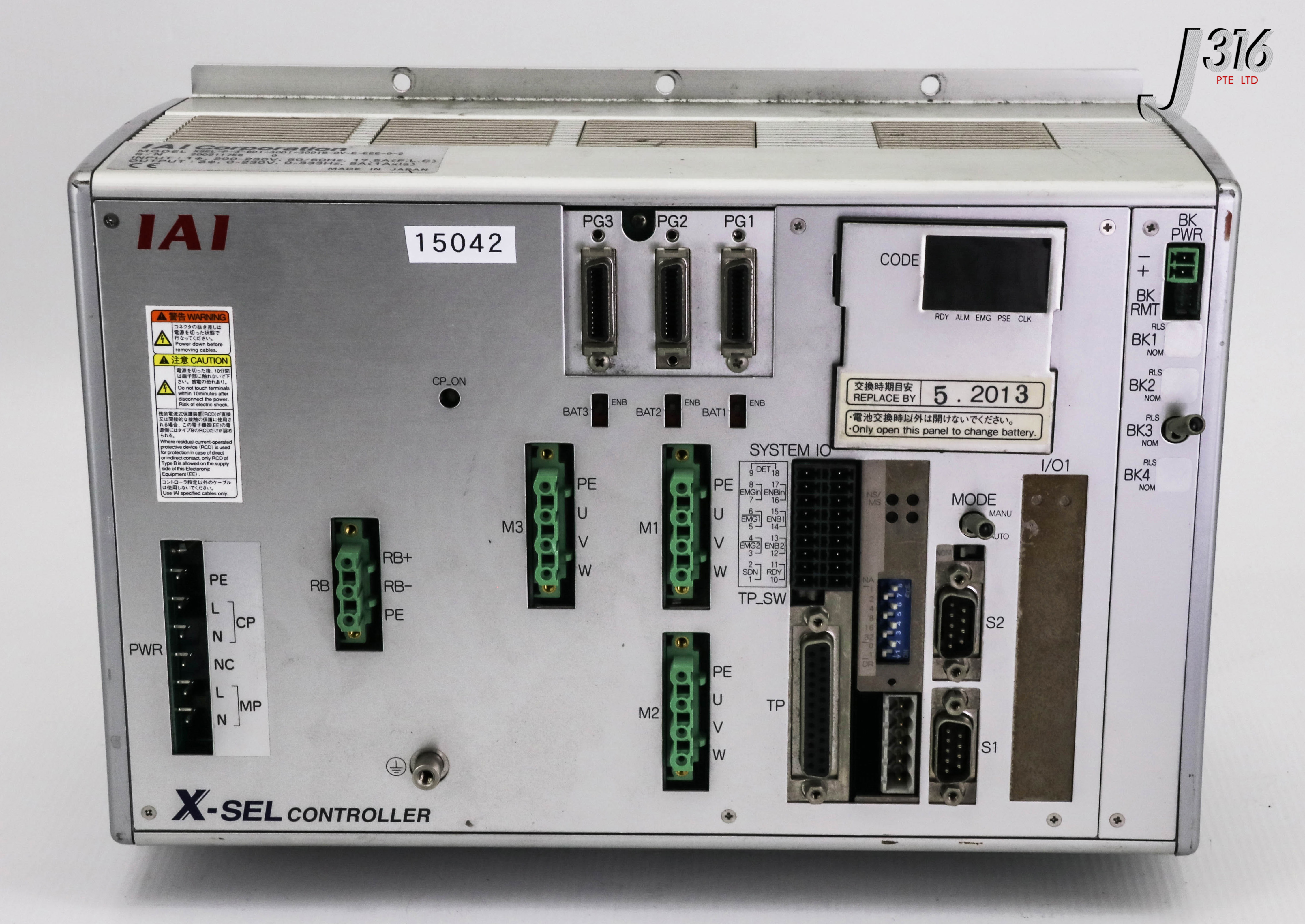 15042 IAI CORPORATION CONTROLLER,1~200-230V,50/60HZ XSEL-P-3-60I-30DI ...