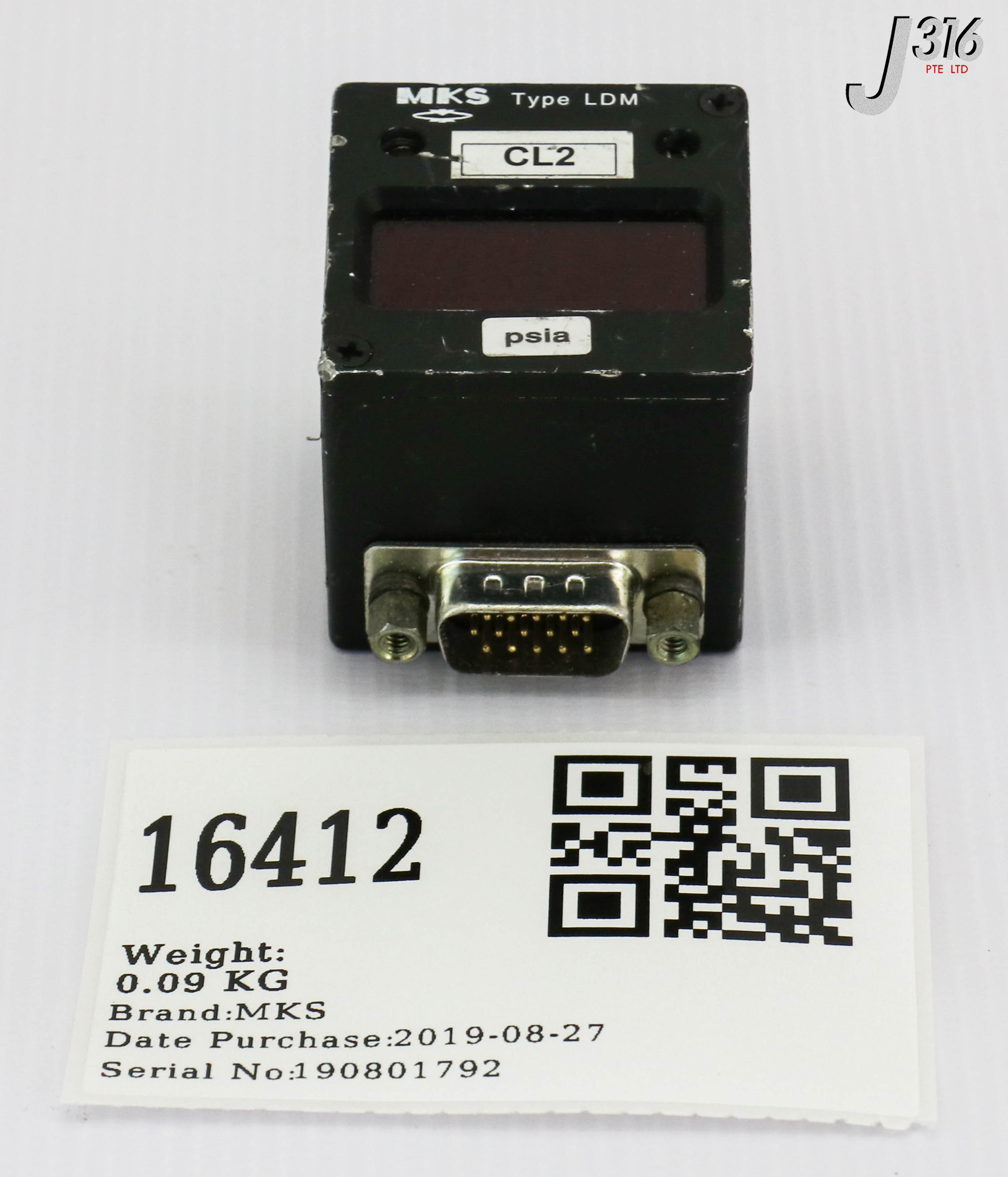 16412 MKS PRESSURE TRANSDUCER LOCAL DISPLAY MODULE LDM-A12PA2CC1 ...