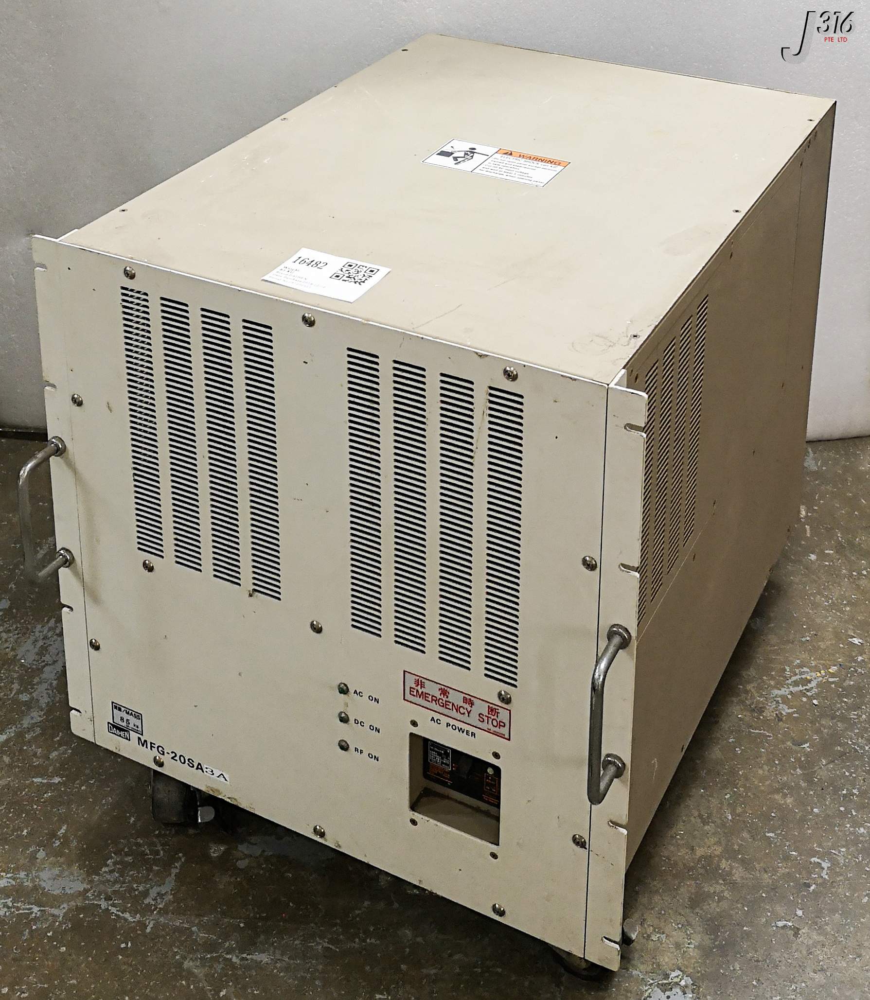 16482 DAIHEN RF GENERATOR, 2000W, 3PH 200VAC, 20A, 380KHZ MFG-20SA3 ...