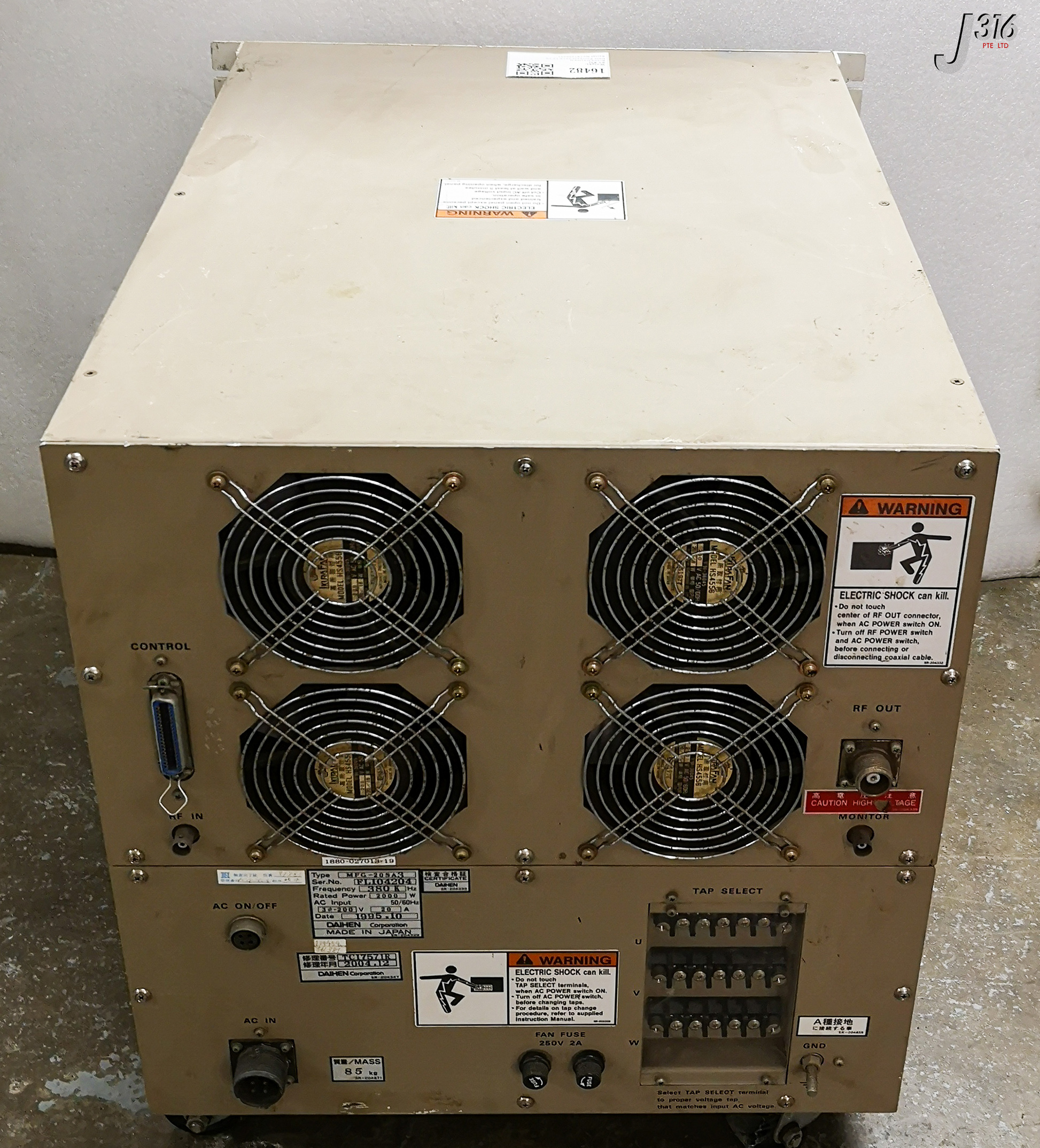 16482 DAIHEN RF GENERATOR, 2000W, 3PH 200VAC, 20A, 380KHZ MFG-20SA3 ...