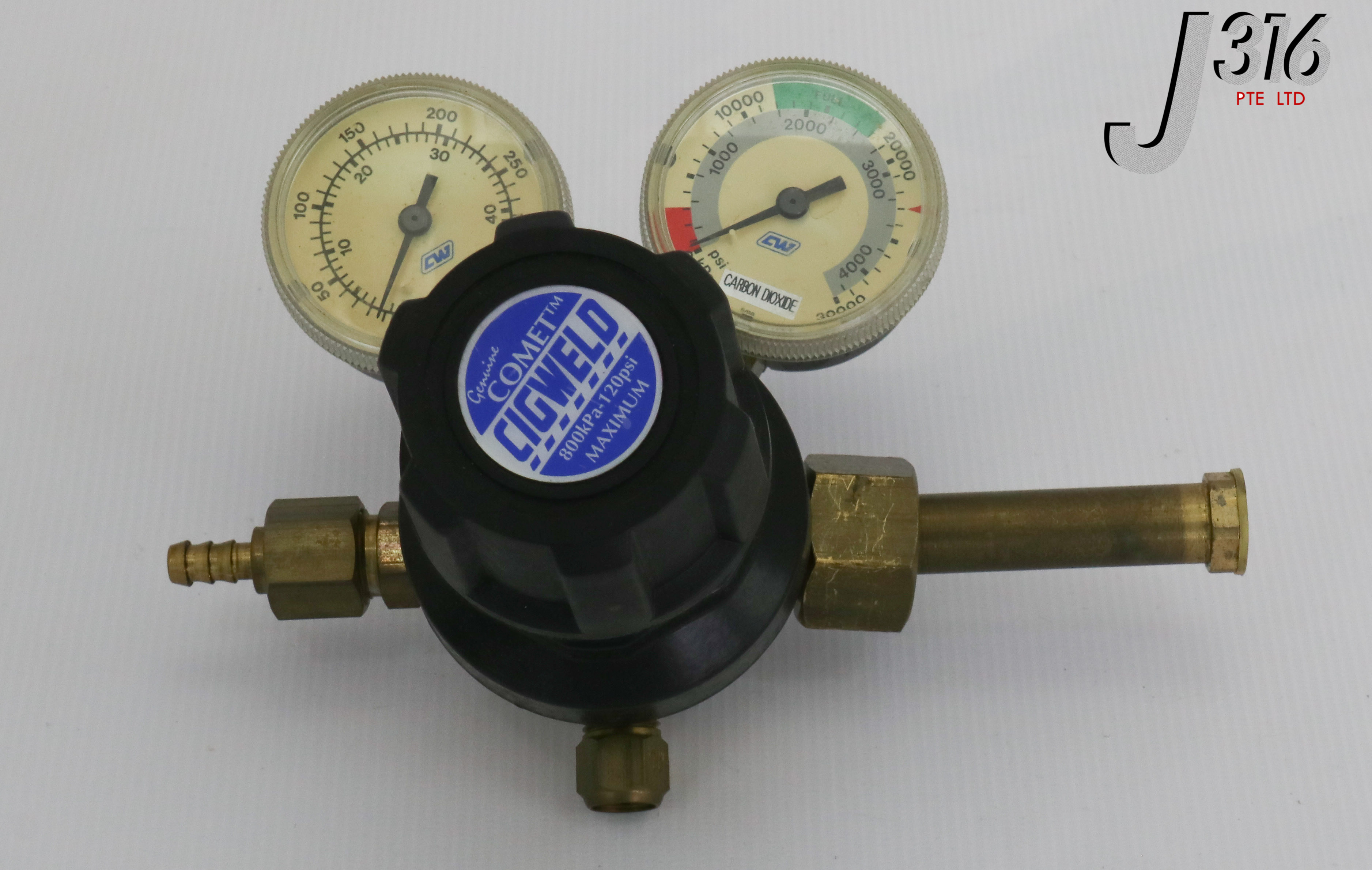 16559 CIGWELD COMET 800, SIDE INLET, REGULATOR W/ 2 PRESSURE INDICATORS ...