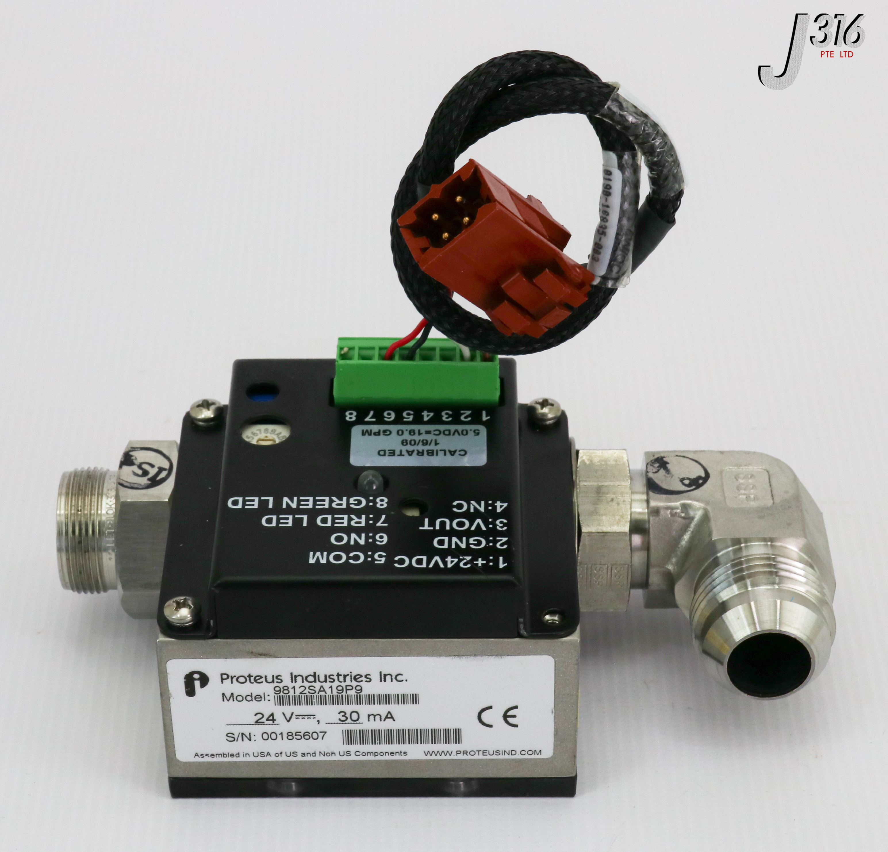 17932 PROTEUS FLUID FLOW SWITCH, 24V, 30mA, AMAT 0190-16835 9812SA19P9 ...