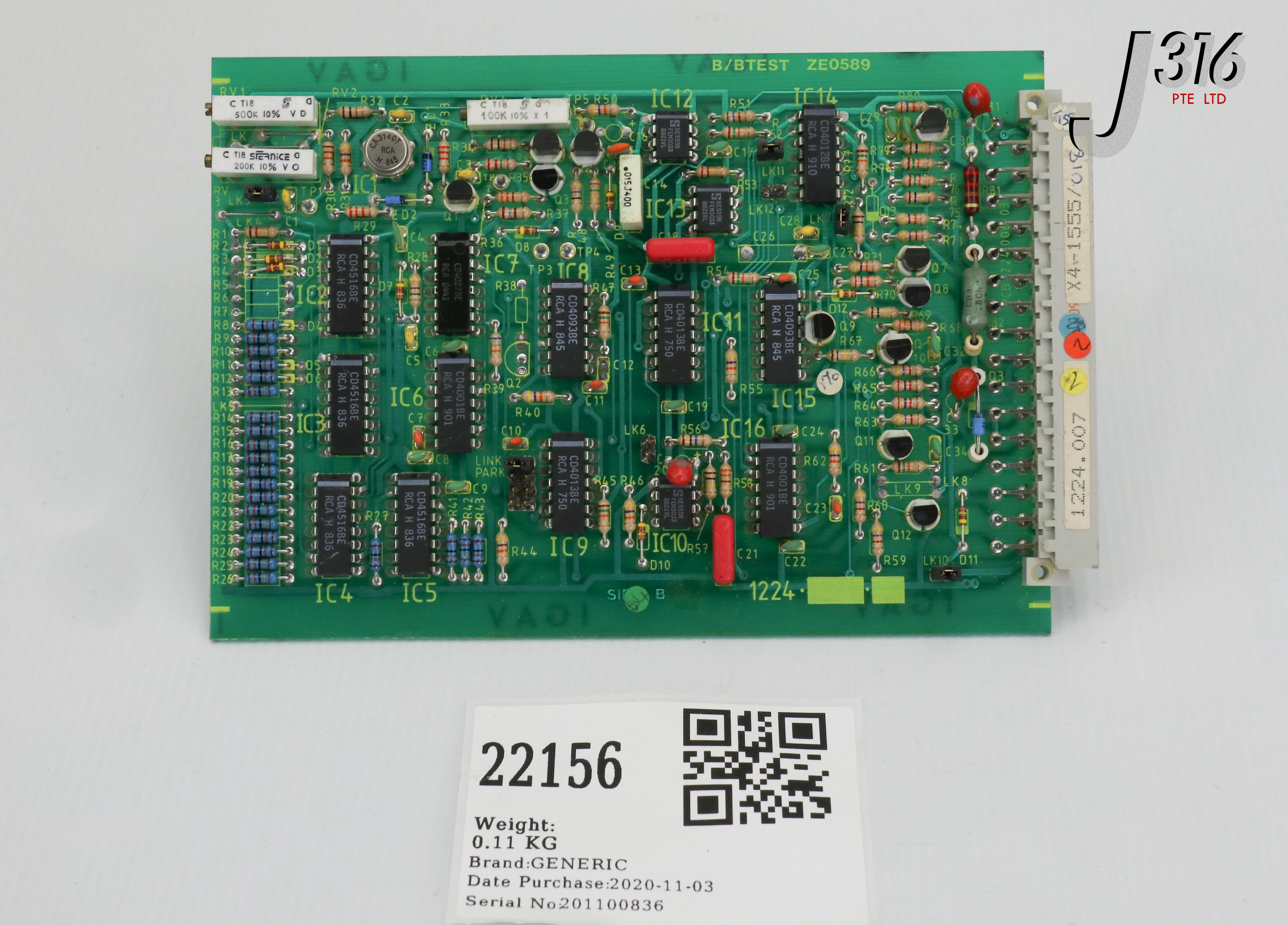 22156 GENERIC PCB ASSY, 1224-002-03, X4-1555/018, B/BTEST ZE0589 1224. ...
