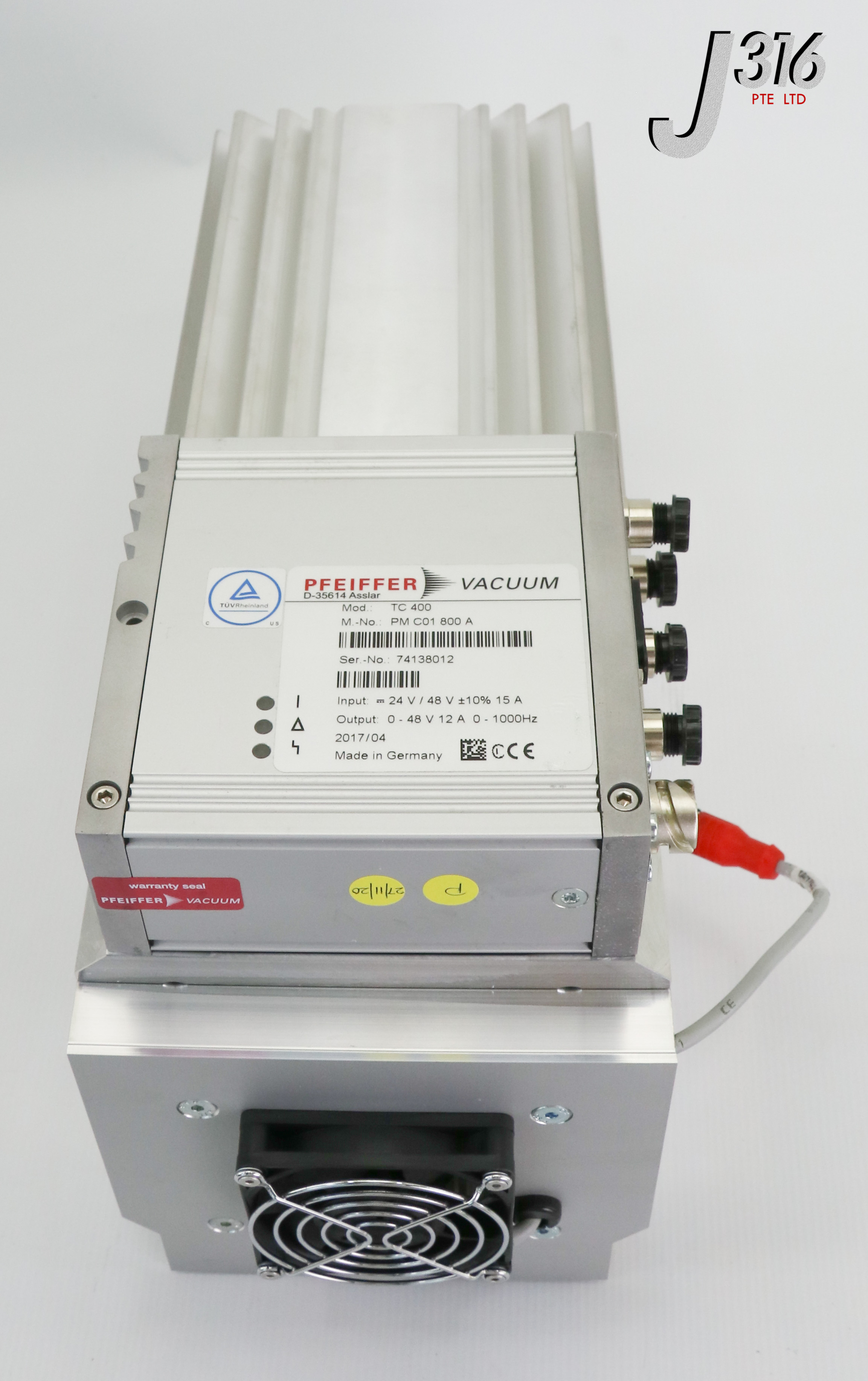 22682 PFEIFFER TURBOMOLECULAR PUMP, PN: PM P04 299 W/ TC 400 CONTROLLER ...