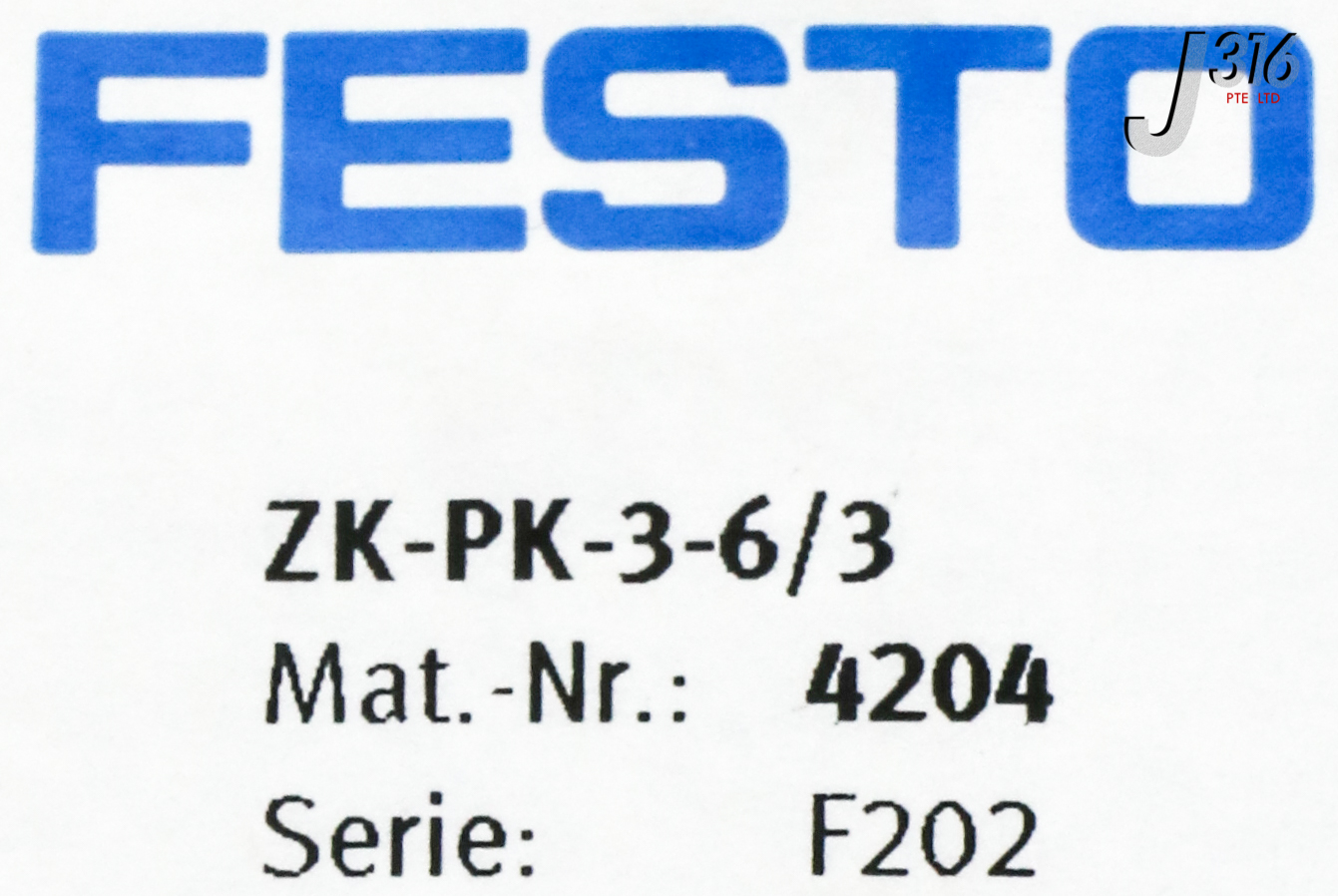 23813 FESTO AIR LOGIC FLOW PRESSURE VALVE, P/N: 4204 (NEW) ZK-PK-3-6/3 ...