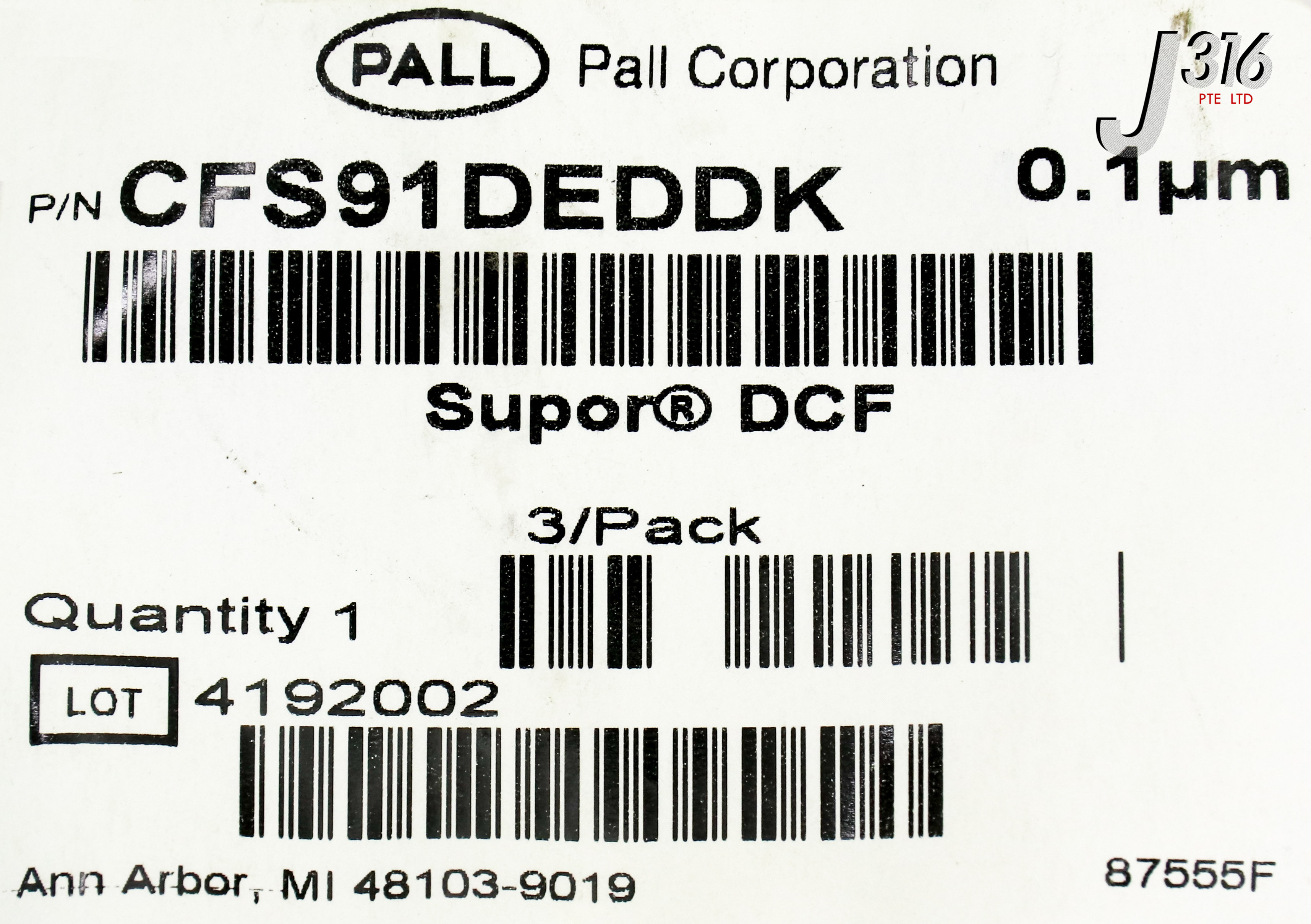 23870 PALL FILTER, SUPOR DCF ELECTRONICS GRADE, NH4OH, 0.1UM (NEW ...