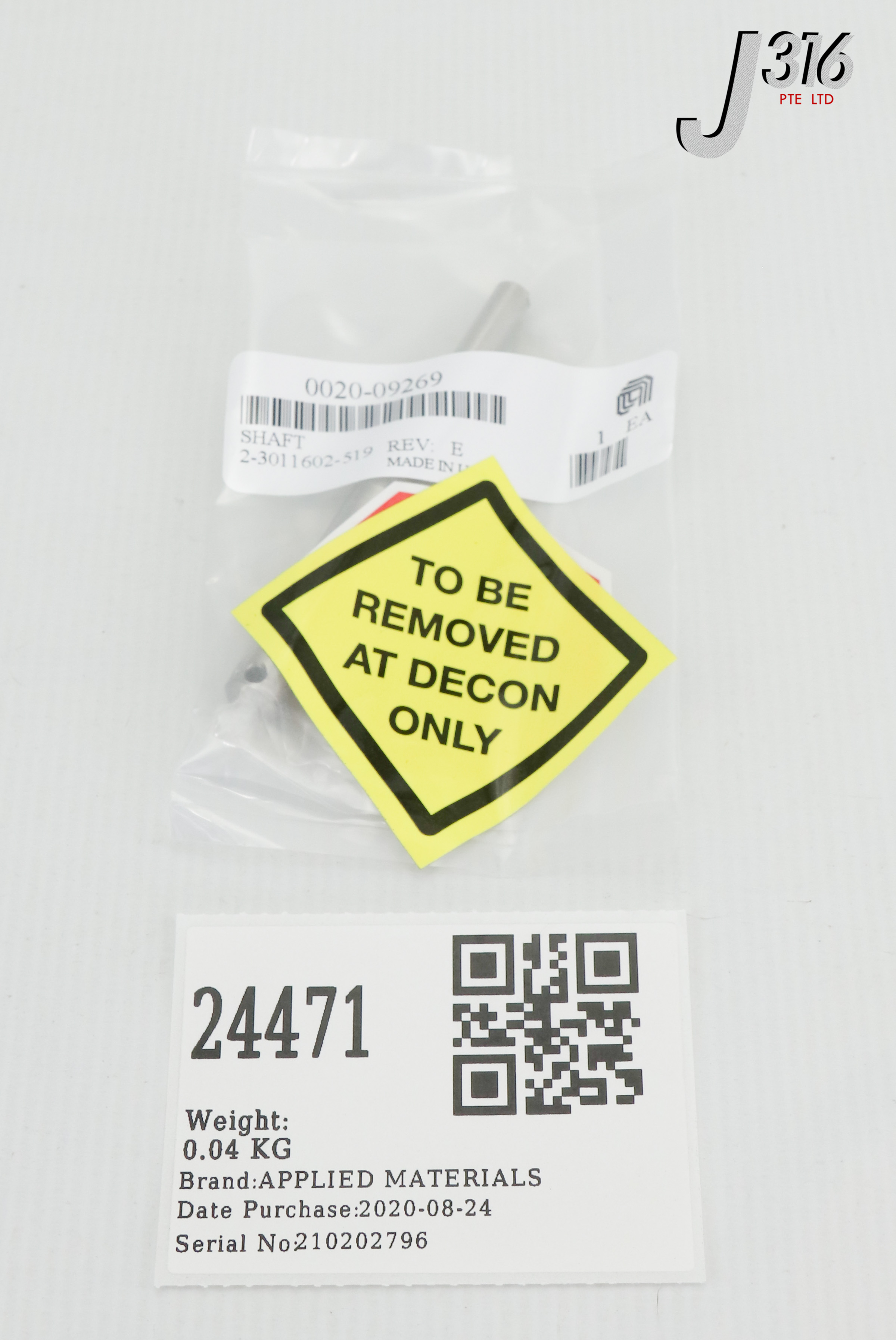 24471 APPLIED MATERIALS SHAFT (NEW) 0020-09269 – J316Gallery