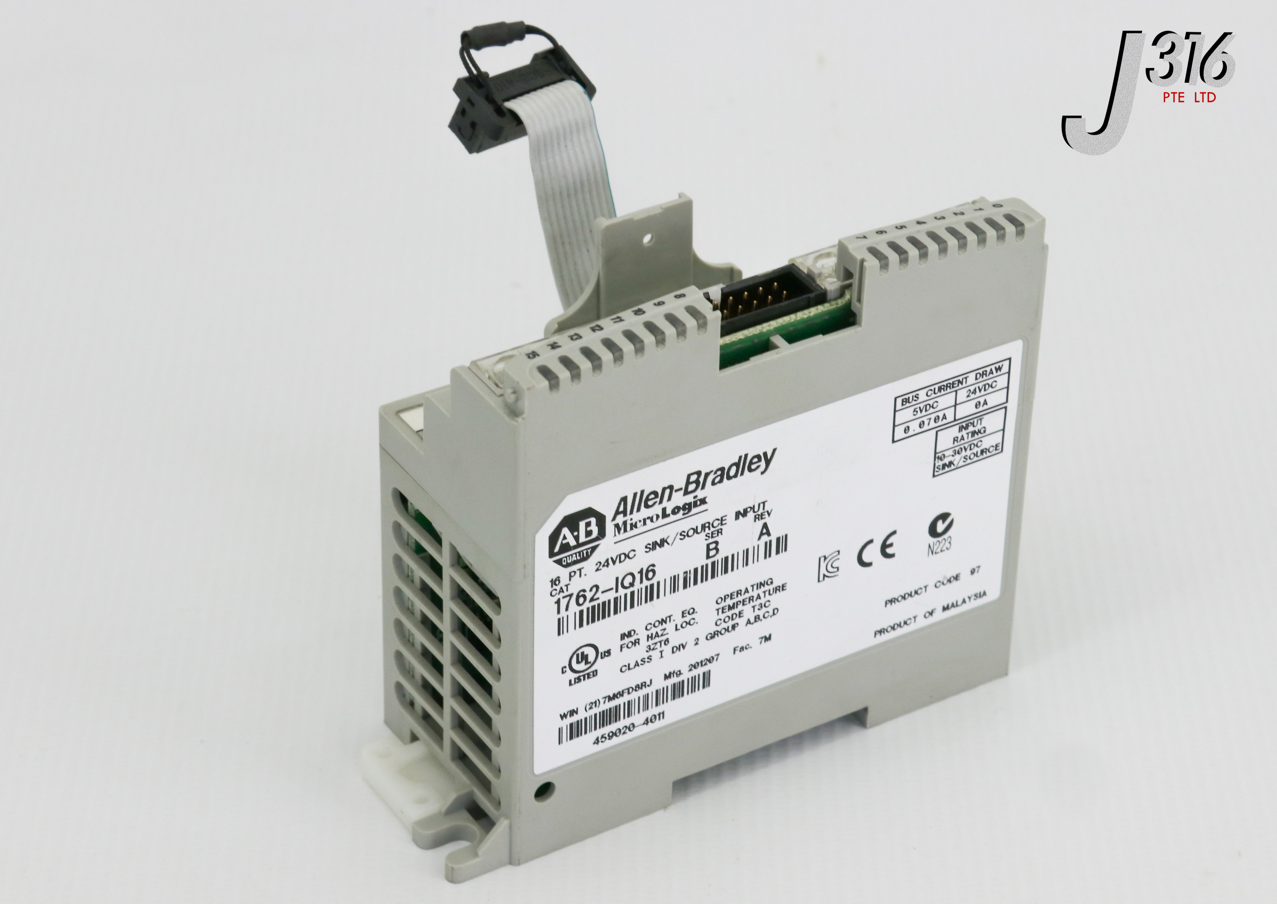 25461 ALLEN-BRADLEY MICROLOGIX 16 PT 24VDC SINK / SOURCE INPUT 1762 ...