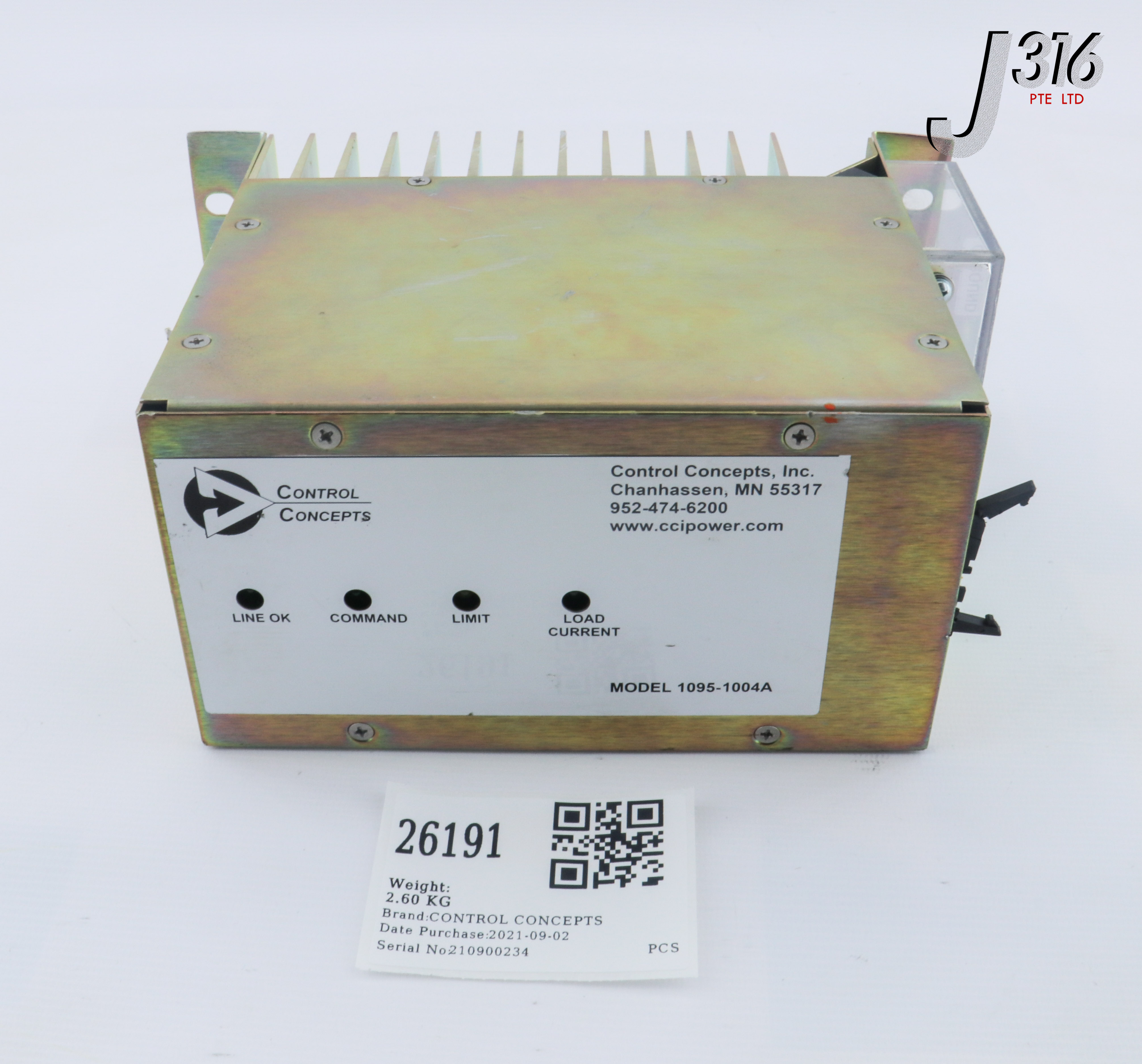 26191 CONTROL CONCEPTS SCR POWER CONTROLLER, AMAT 0190-47946 1095-1004A ...