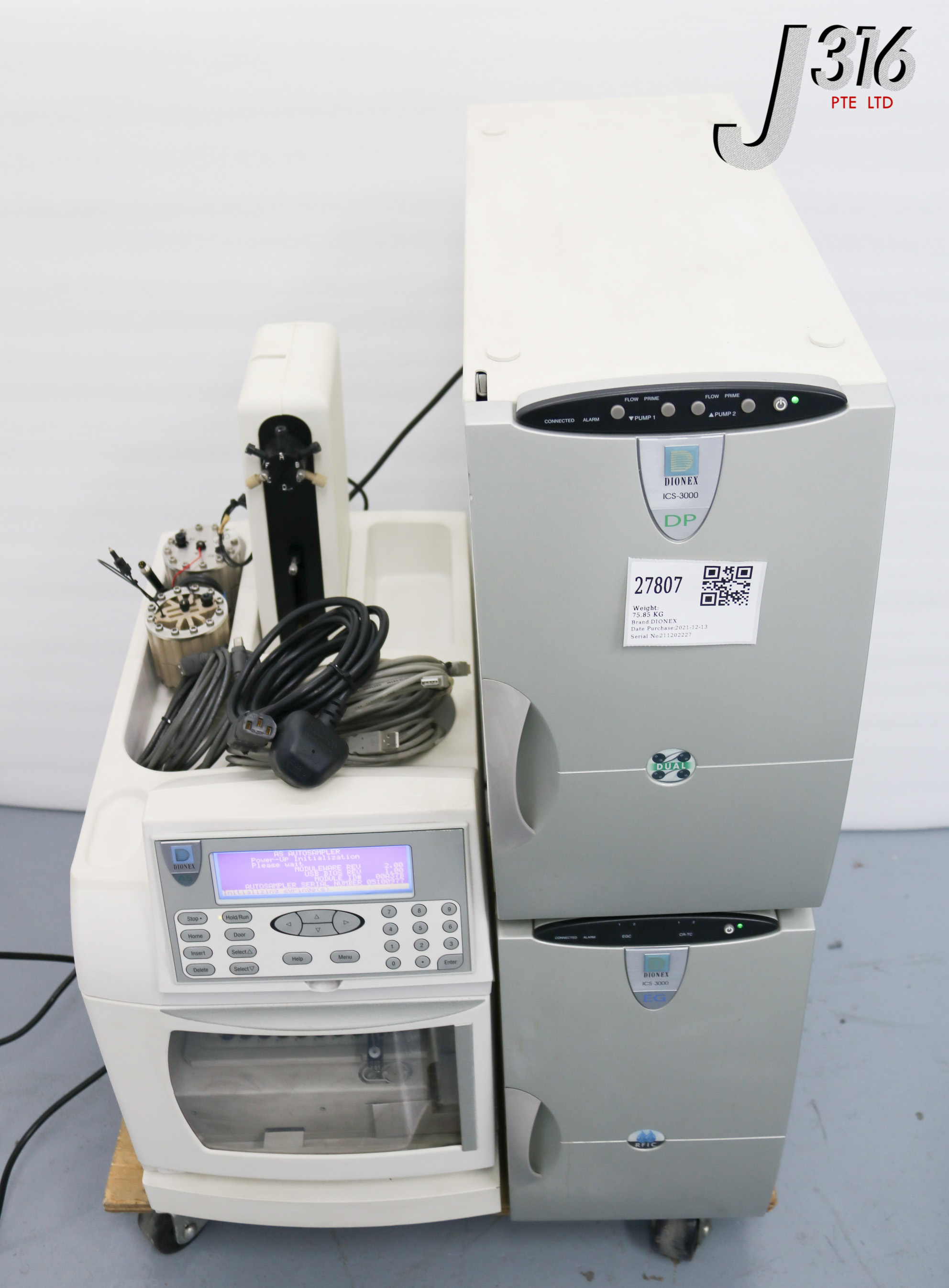 27807 DIONEX ION CHROMATOGRAPHY SYSTEM W/ AS-1, EG-1, DP-1 ICS-3000 ...