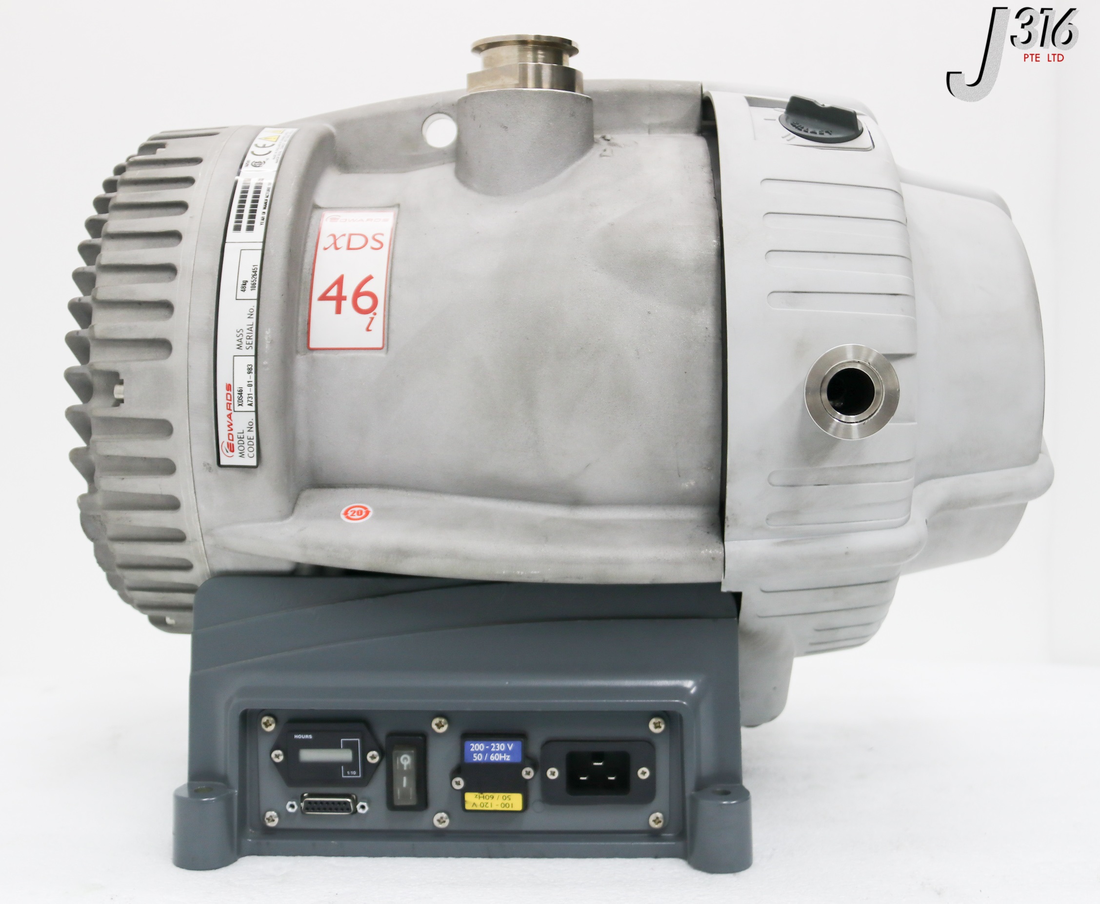 27844 EDWARDS DRY SCROLL VACUUM PUMP, 1750 RPM, P/N: A731-01-983 XDS46I ...