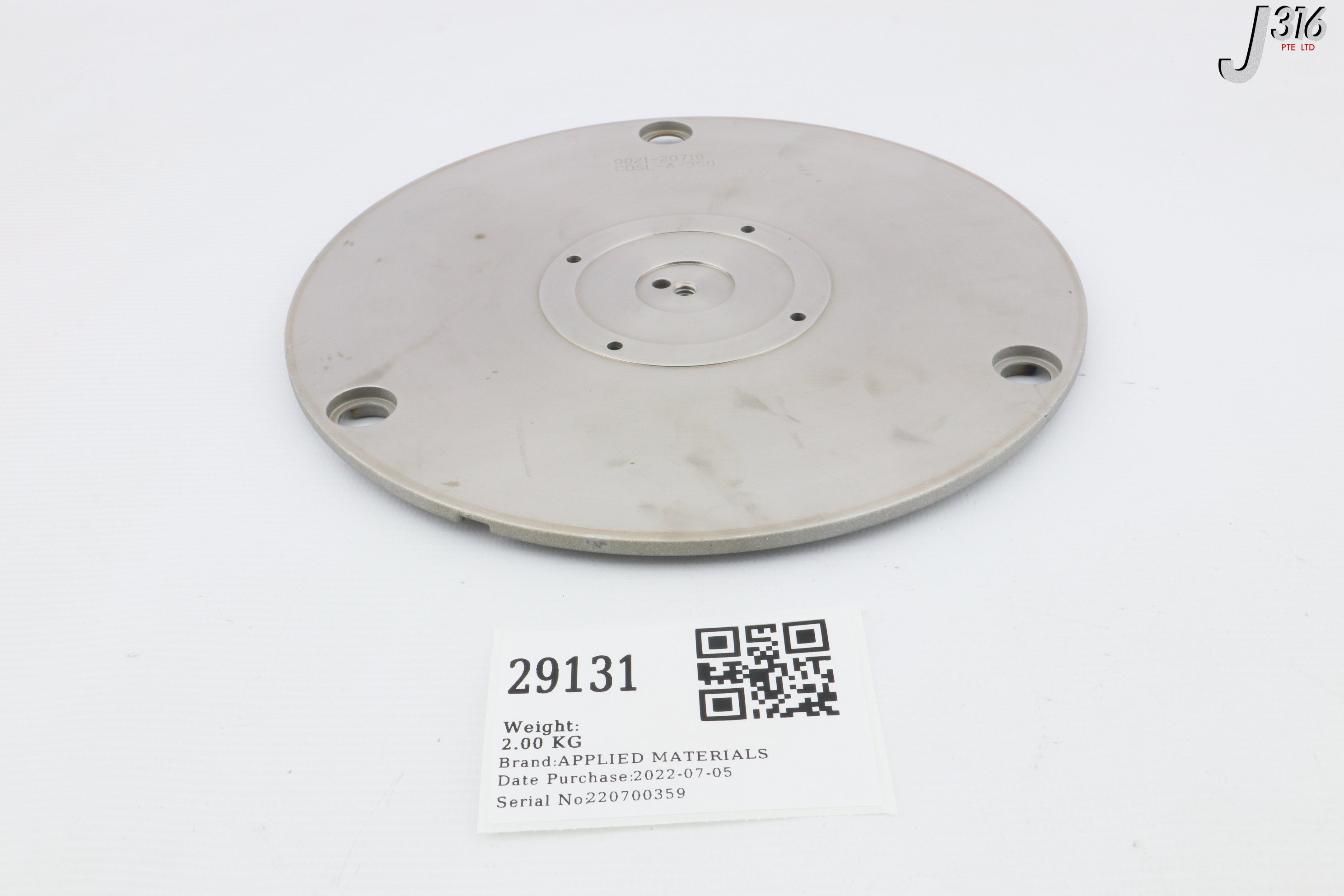 29131 APPLIED MATERIALS PEDESTAL COVER LOWER 8″ B101 REV 2.1 SST (PARTS ...