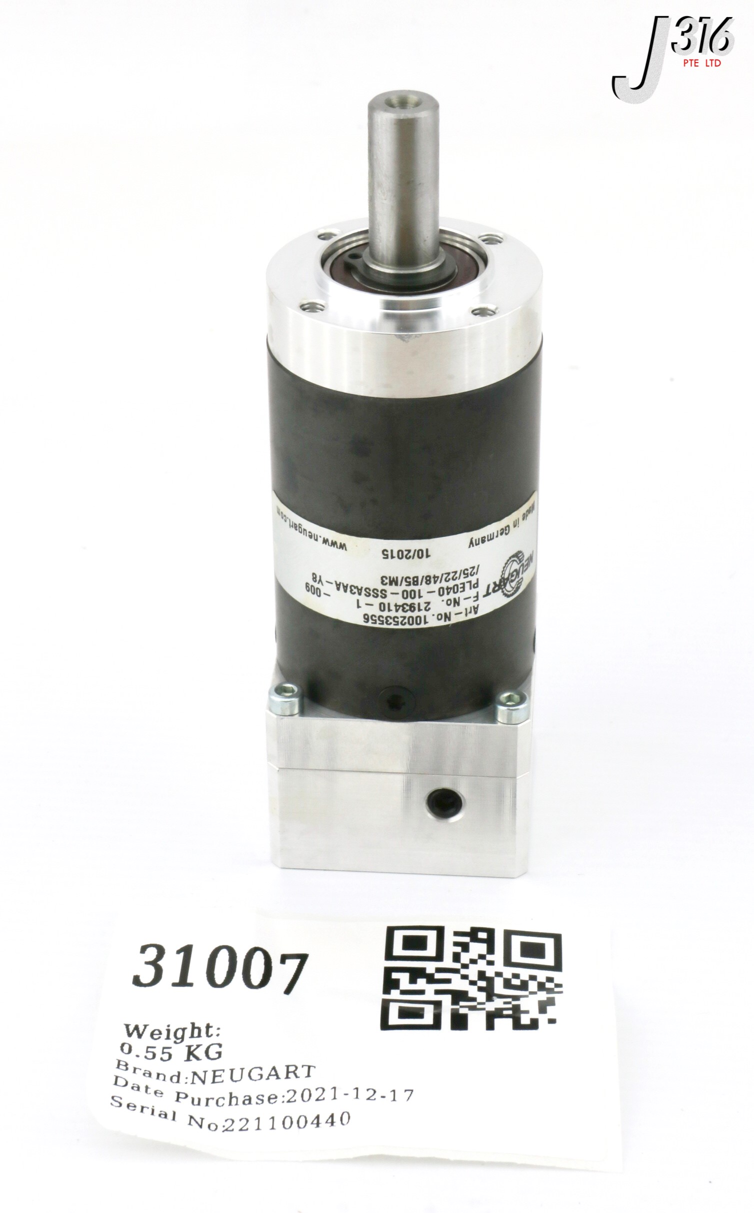 31007 NEUGART PLANETARY GEARBOX, 100253556 (NEW) PLE040-100-SSSA3AA-Y8 ...