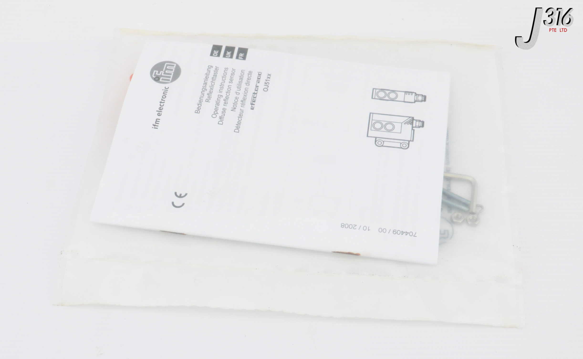 31012 IFM ELECTRONIC DIFFUSE REFLECTION SENSOR, OJB-FPKG/SO/AS (NEW ...