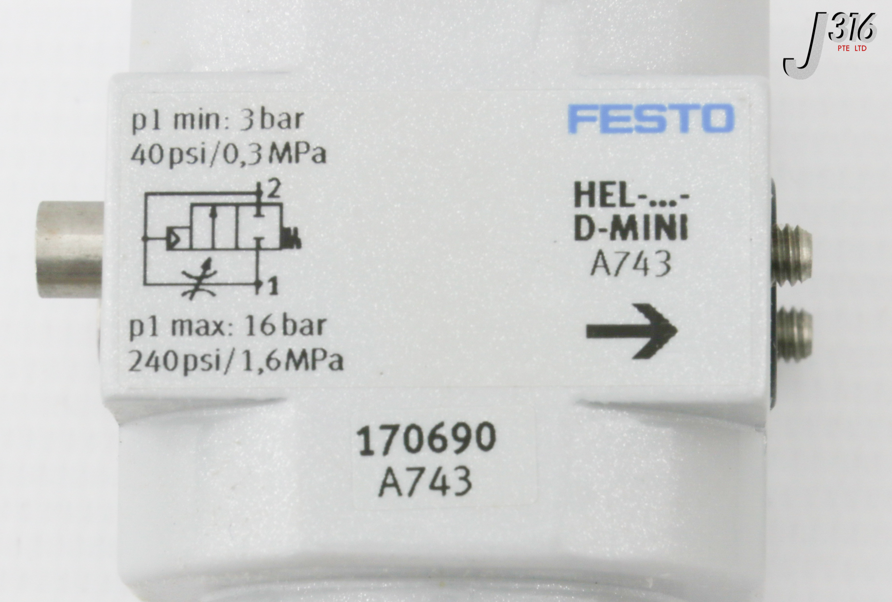 31441 FESTO ON/OFF VALVE,170690 (NEW) HEL-D-MINI – J316Gallery
