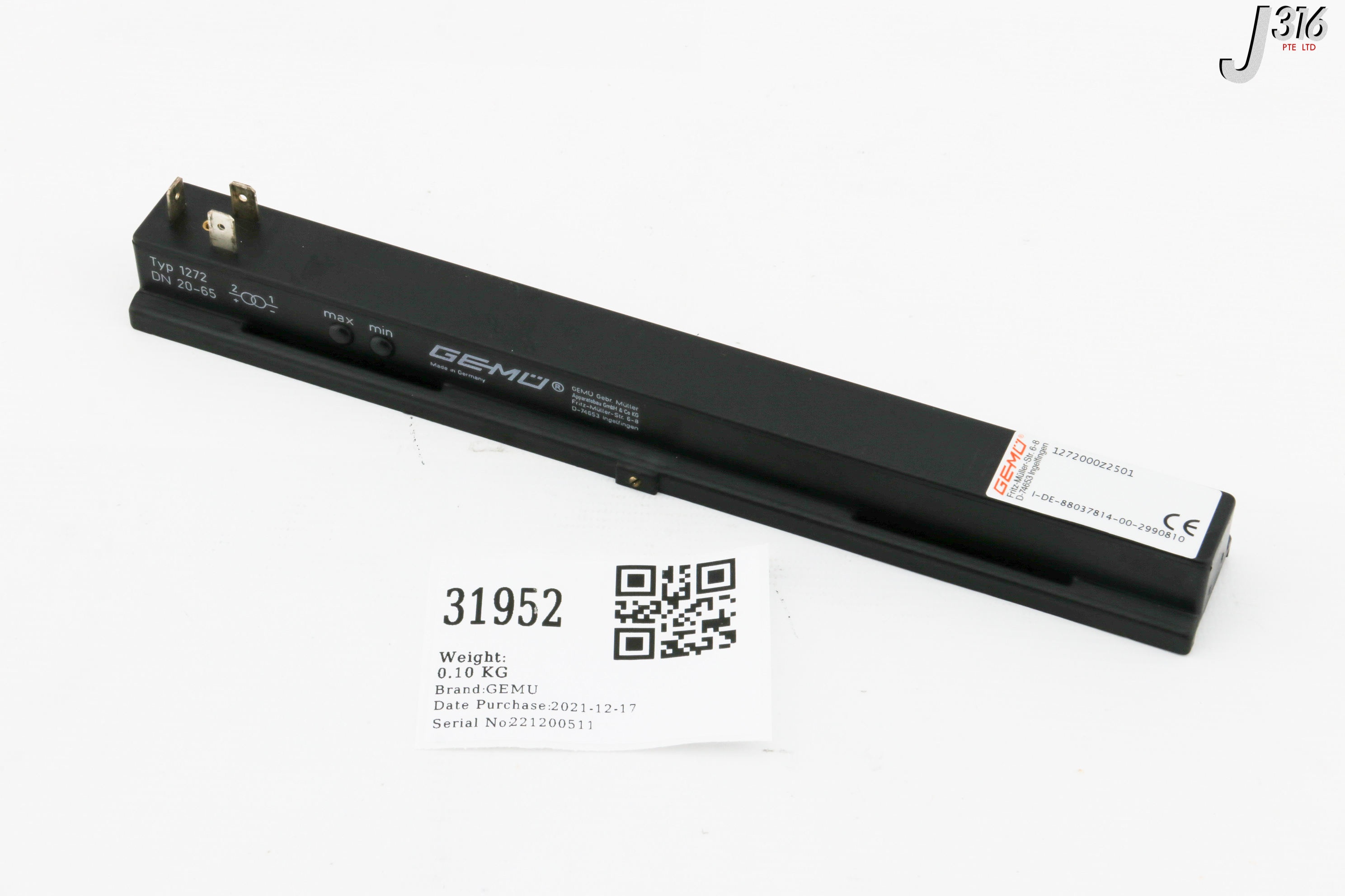 31952 GEMU INSTRUMENT SENSOR, TYPE 1272, DN 20-65 1272000Z2501 ...