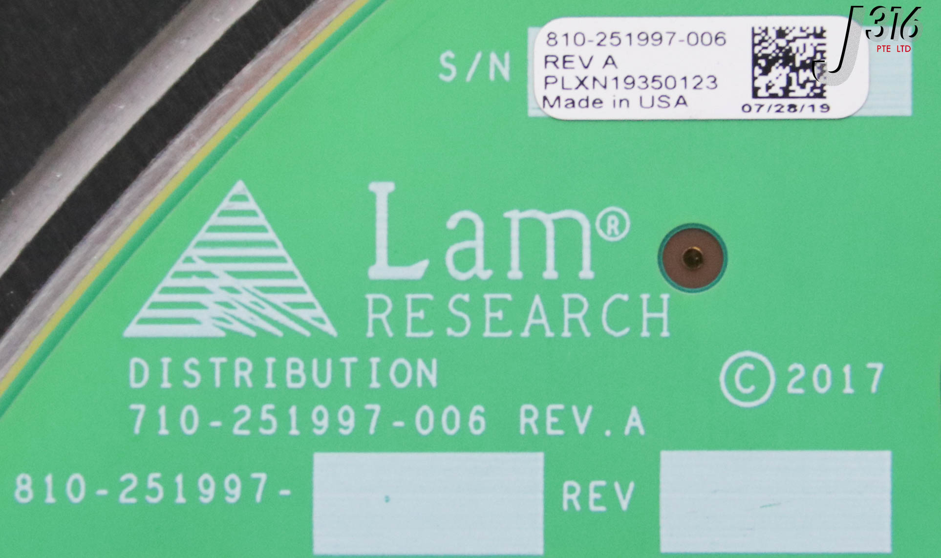 34490 LAM RESEARCH ESC ASSY W/ DISTRIBUTION BD, 839-101612-037 (PARTS ...