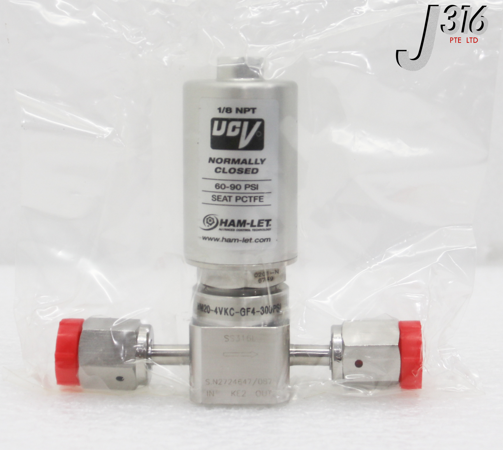 34768 HAM-LET DIAPHRAGM VALVE, 60-90 PSI, 1/8 NPT (NEW) HM20-4VKC-GF4 ...