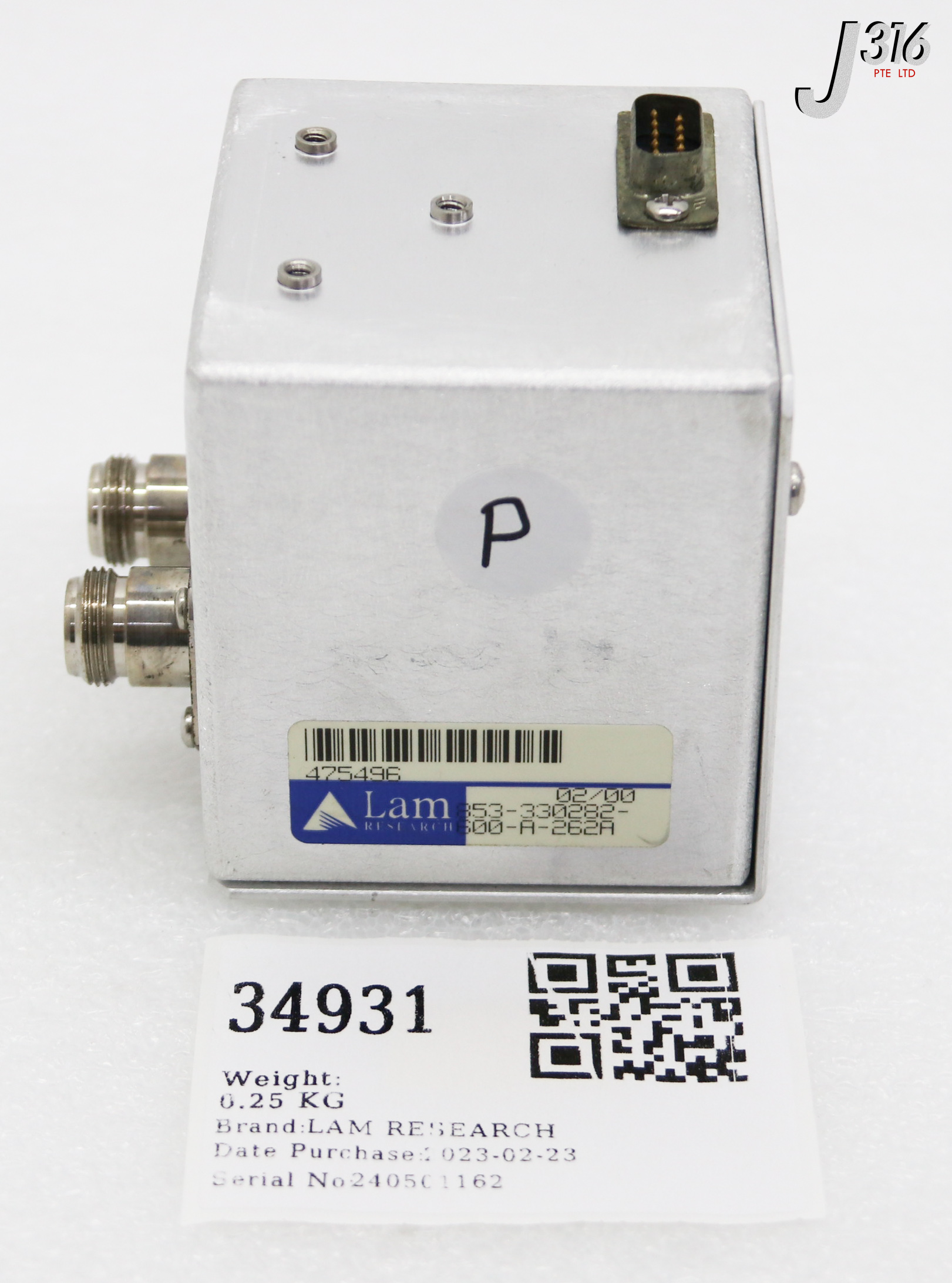 34931 LAM RESEARCH RF SENSOR BOX 853-330282-600 – J316Gallery