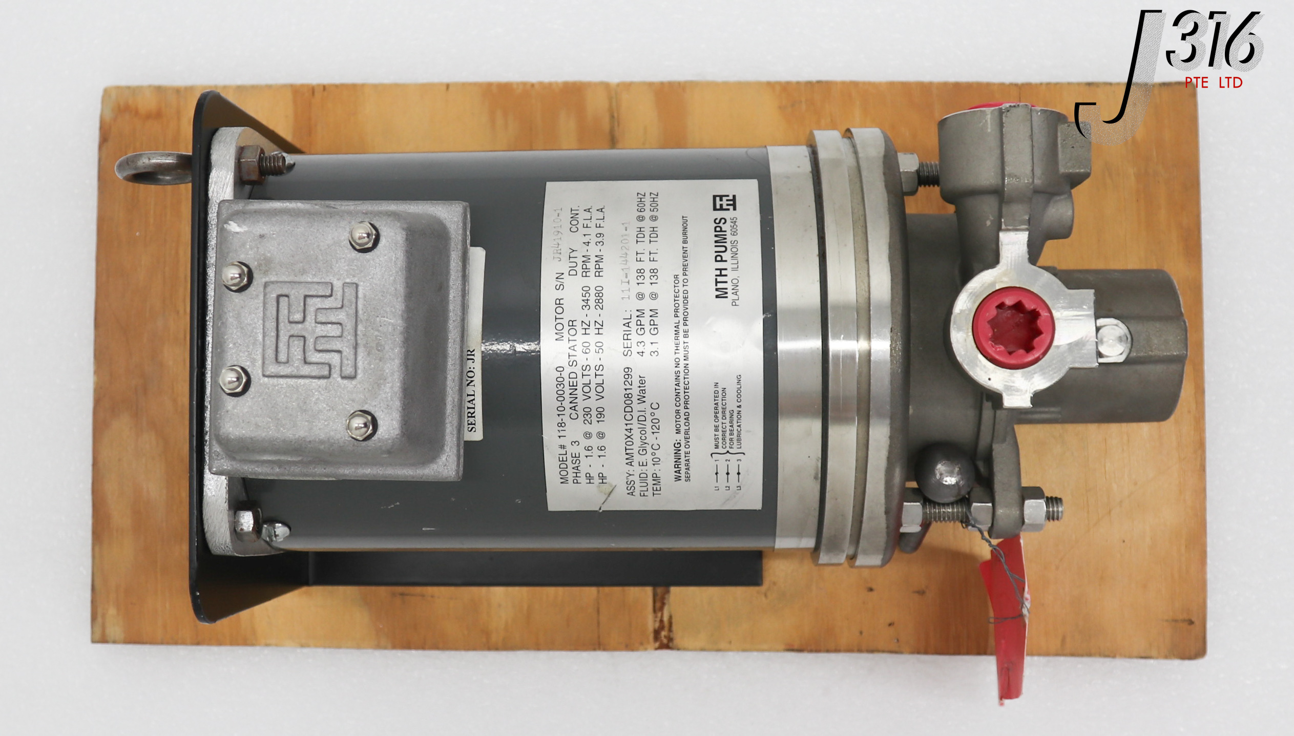 35082 MTH PUMPS CANNED MOTOR PUMP, AMAT 0190-24737 (NEW) 118-10-0030-0 ...
