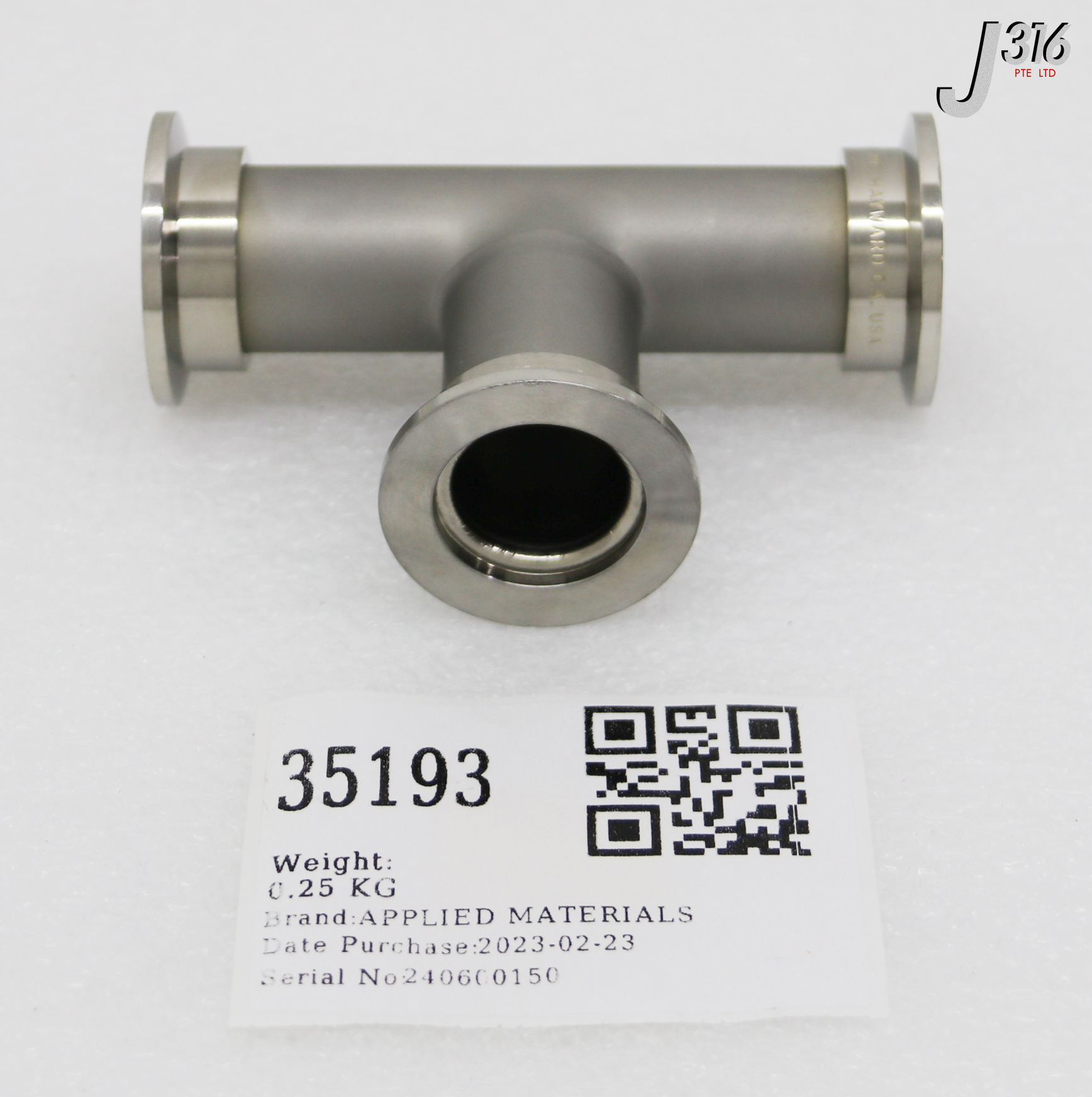 35193 APPLIED MATERIALS FTG TEE KWIK FLG 1 OD FLG OD 1.57 NW25 3300 ...