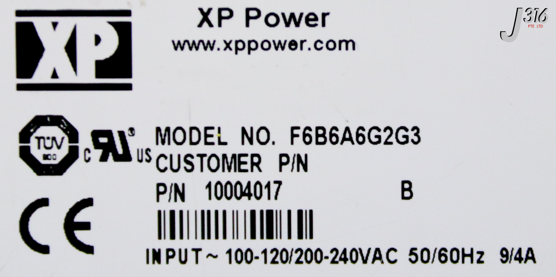 35773 XP POWER POWER SUPPLY P/N: 10004017 F6B6A6G2G3 – J316Gallery