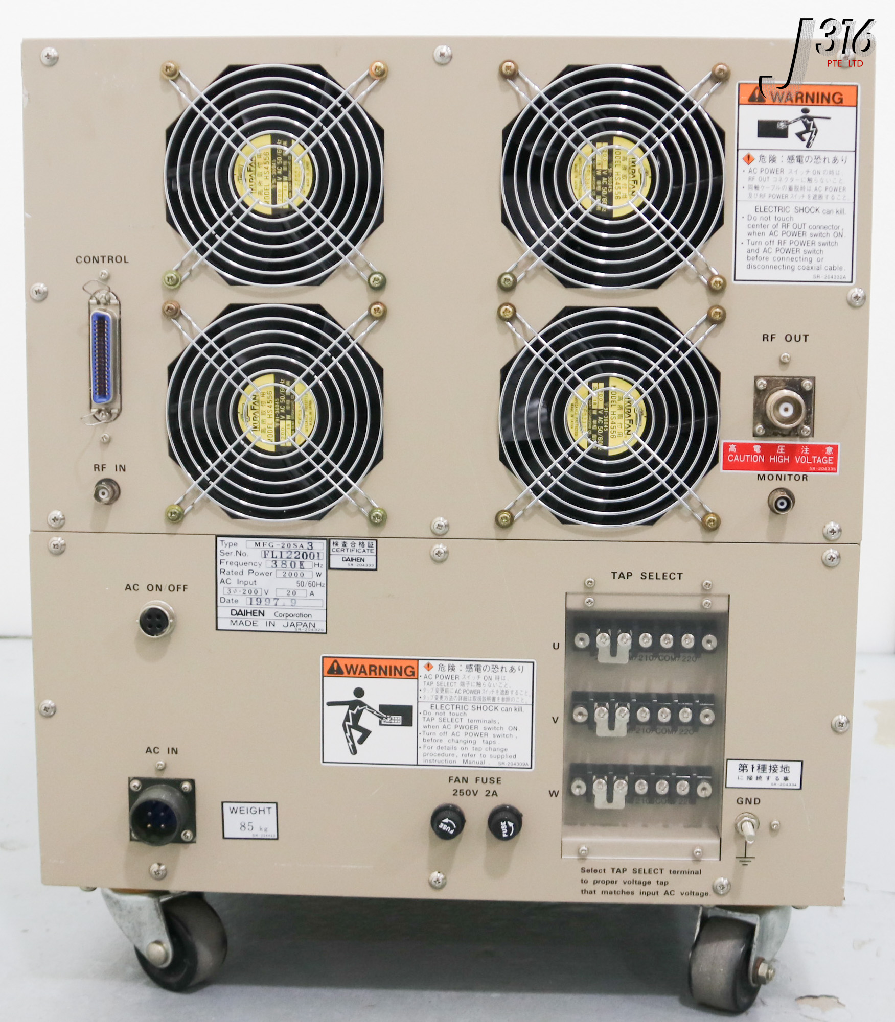 36066 DAIHEN RF GENERATOR, 380KHZ 2000W, MFG-20SA3A (PARTS) MFG-20SA3 ...