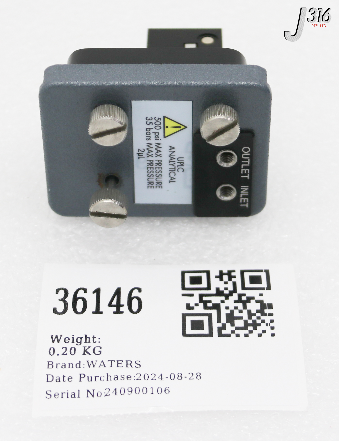 36146 WATERS ASSY, FLOW CELL, BULK HEAD, FLR 289003590 – J316Gallery