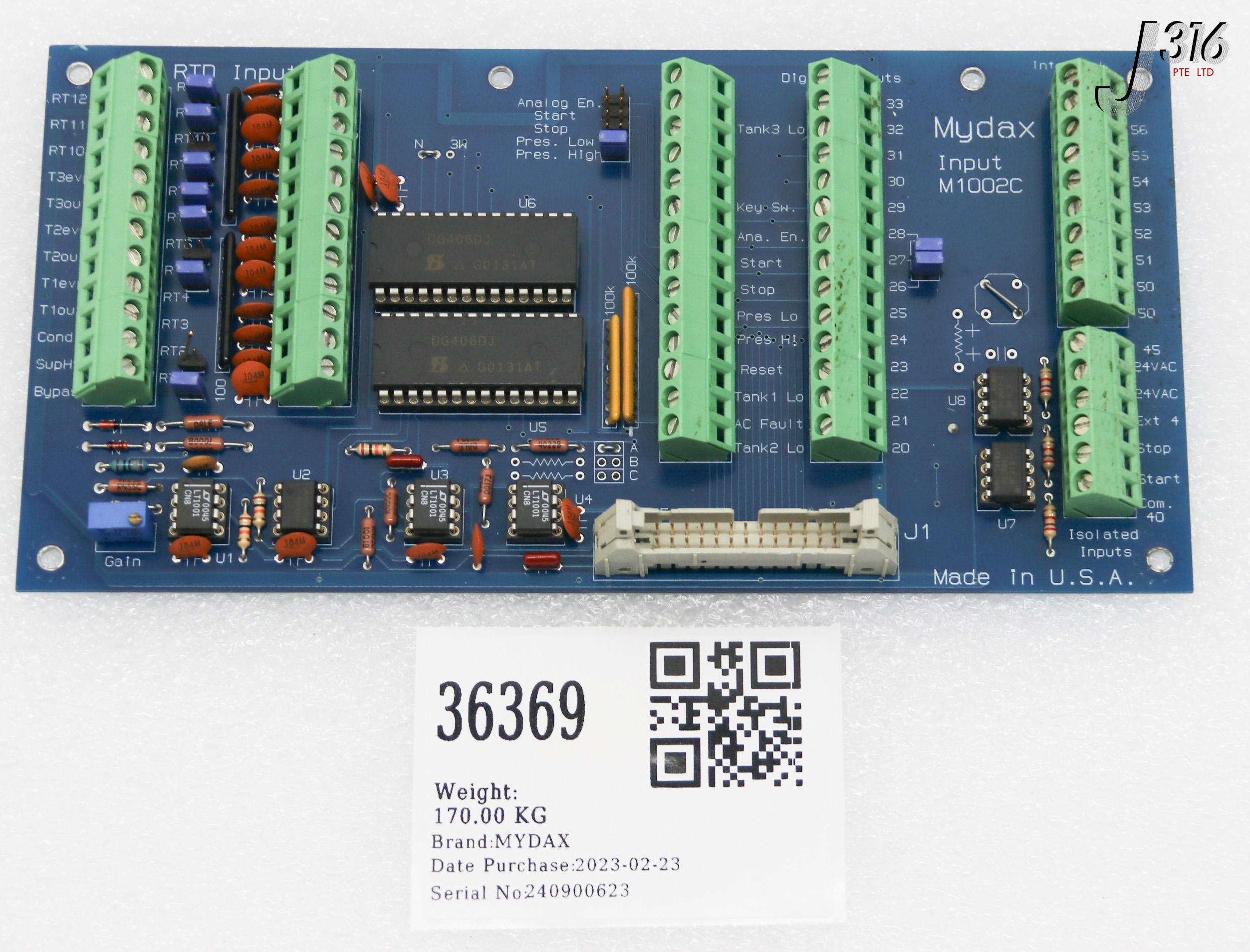 36369 MYDAX PCB, RTD INPUT BOARD M1002C – J316Gallery