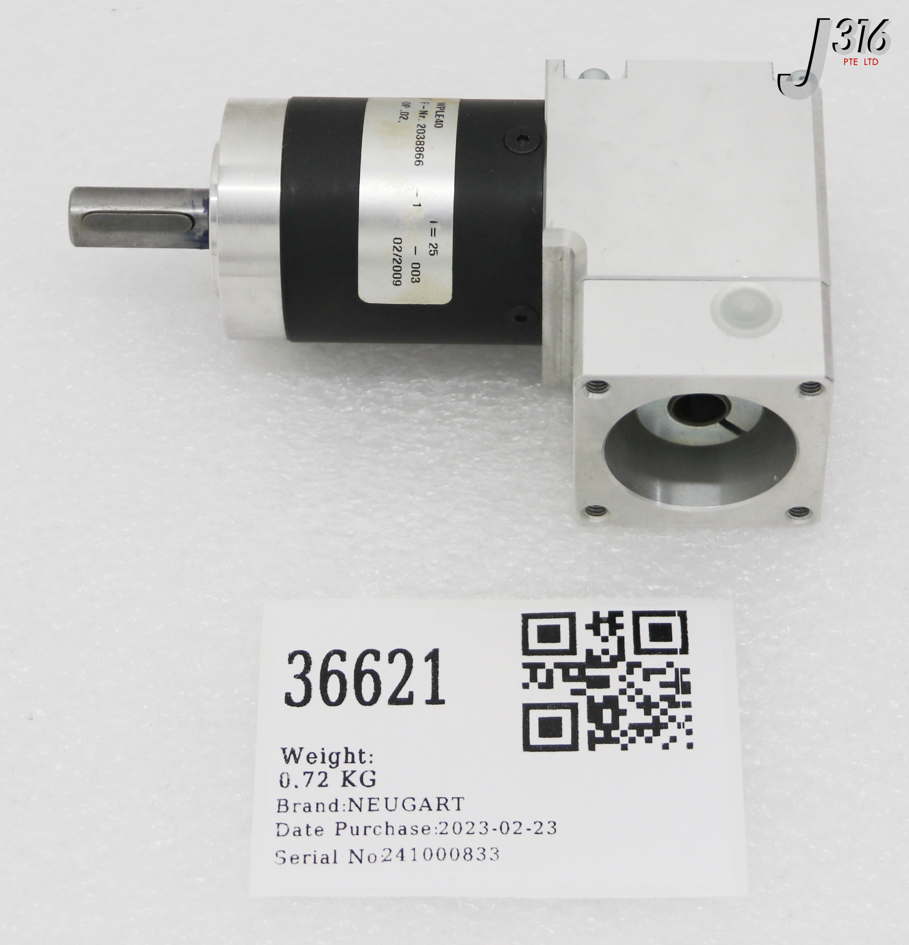 36621 NEUGART ANGLED PLANETARY GEARHEAD, 2038866-1 (NEW) WPLE40 ...