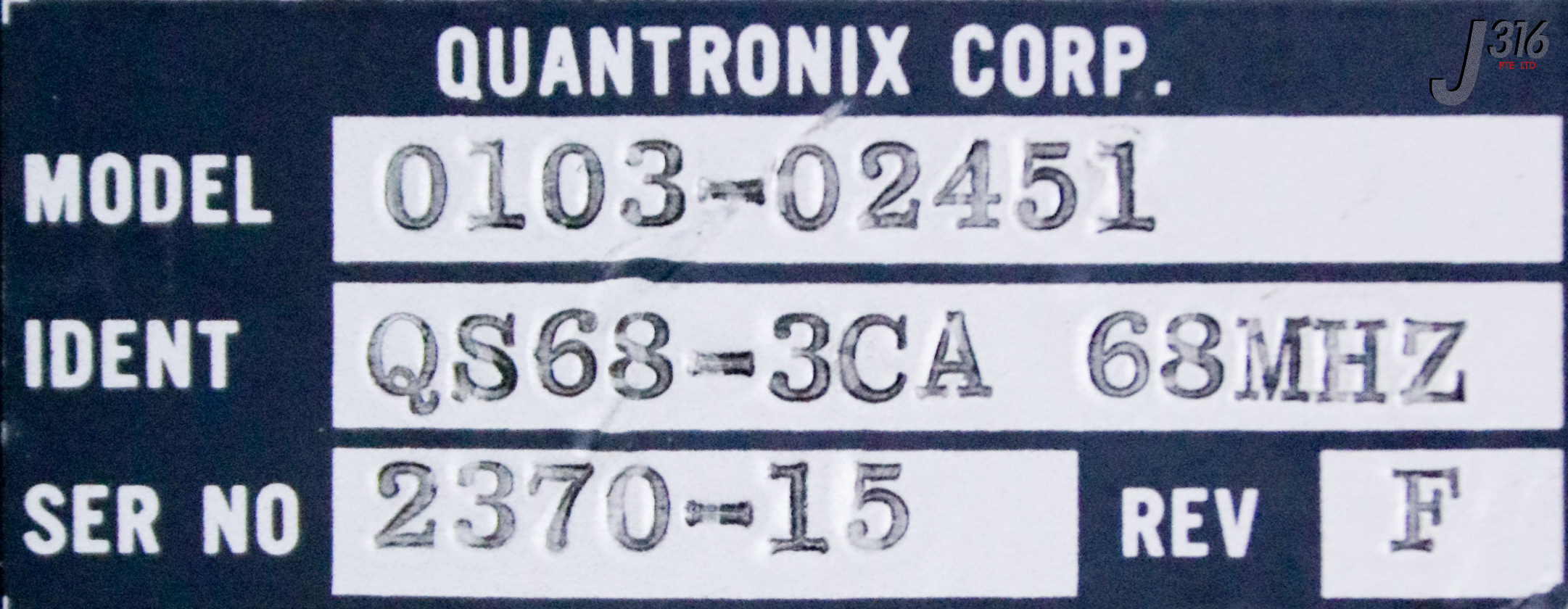 37650 QUANTRONIX LASER CONTROL ASSY, QS68-3CA 0103-02451 – J316Gallery