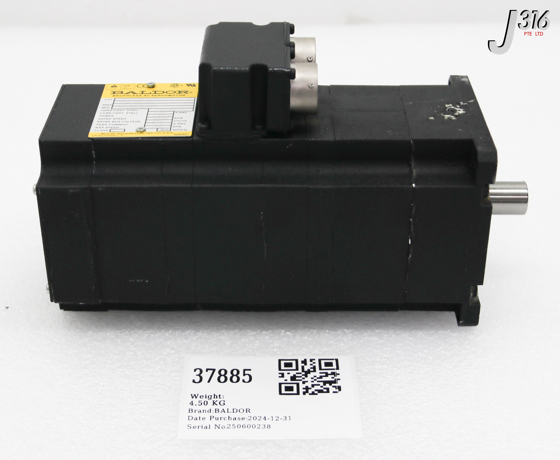 37885 BALDOR BRUSHLESS AC SERVOMOTOR, W0710/2234 D221 507 06 ...
