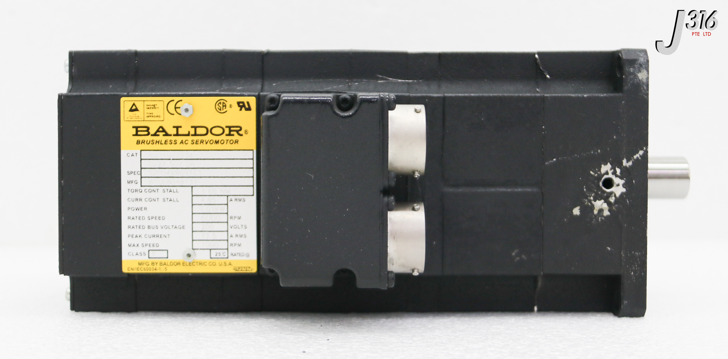 37885 BALDOR BRUSHLESS AC SERVOMOTOR, W0710/2234 D221 507 06 ...