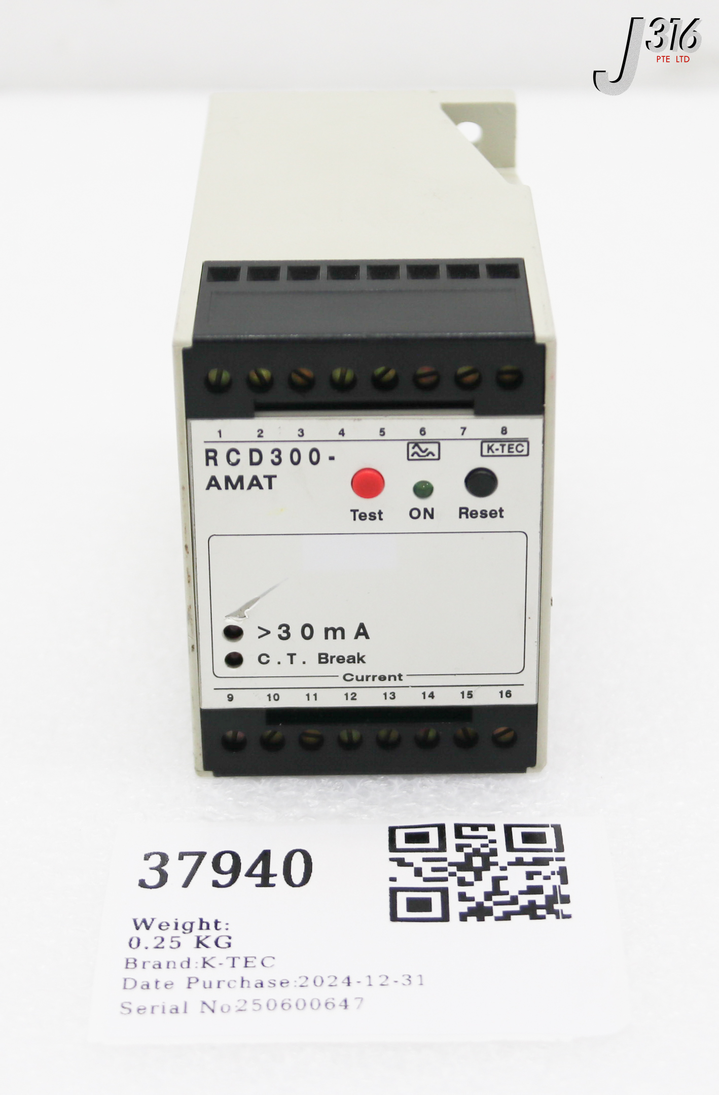 37940 K-TEC RESIDUAL CURRENT RELAY RCD300-AMAT – J316Gallery