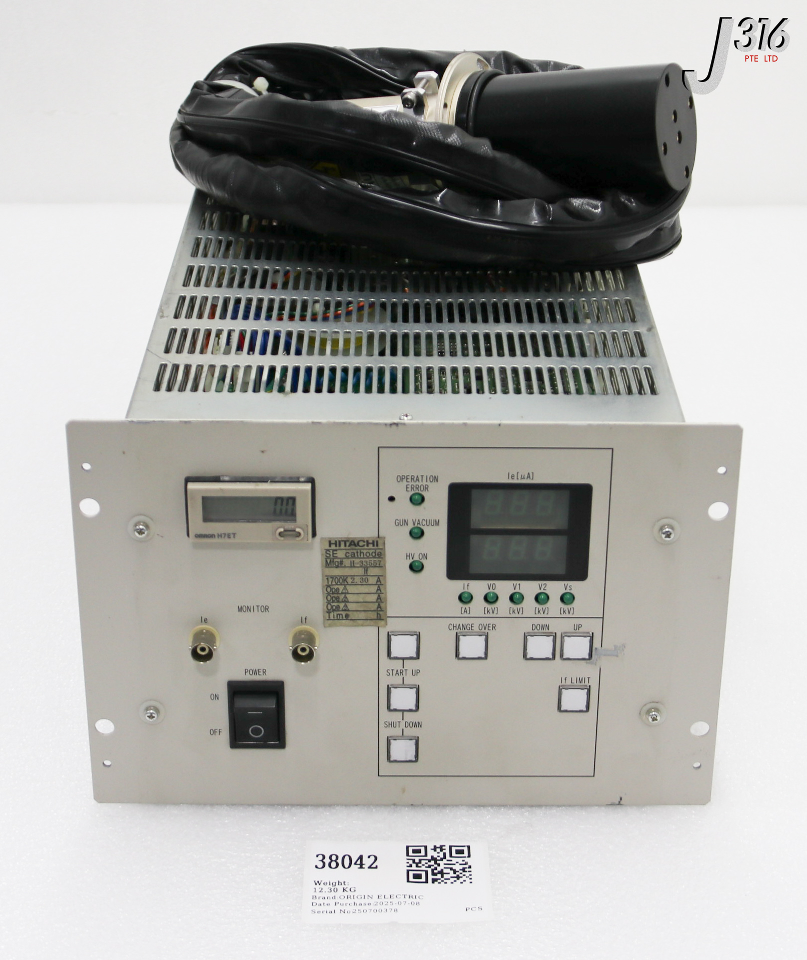 38042 ORIGIN ELECTRIC HITACHI, HIGH VOLTAGE POWER SUPPLY 5KV SEM-R ...
