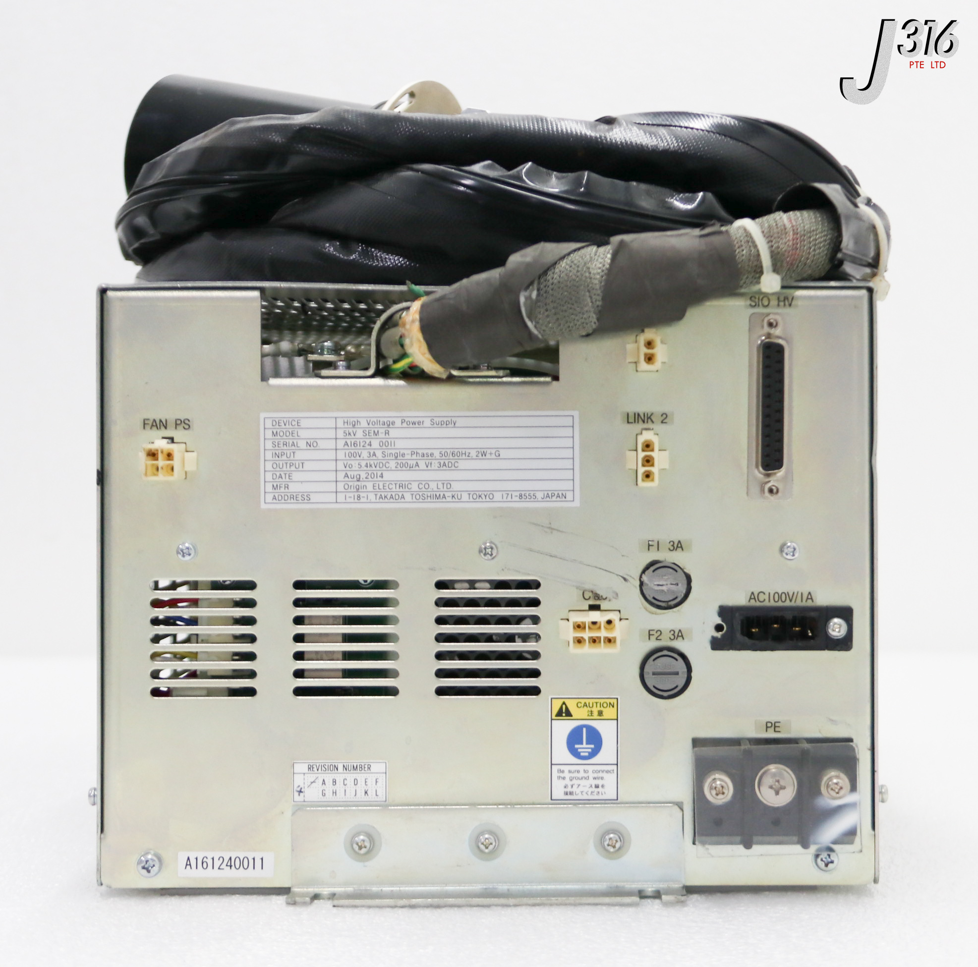 38042 ORIGIN ELECTRIC HITACHI, HIGH VOLTAGE POWER SUPPLY 5KV SEM-R ...