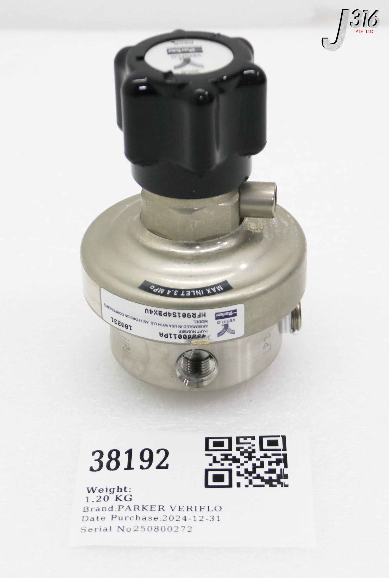 38192 PARKER VERIFLO PRESSURE REGULATOR HFR901S4PBX4V – J316Gallery