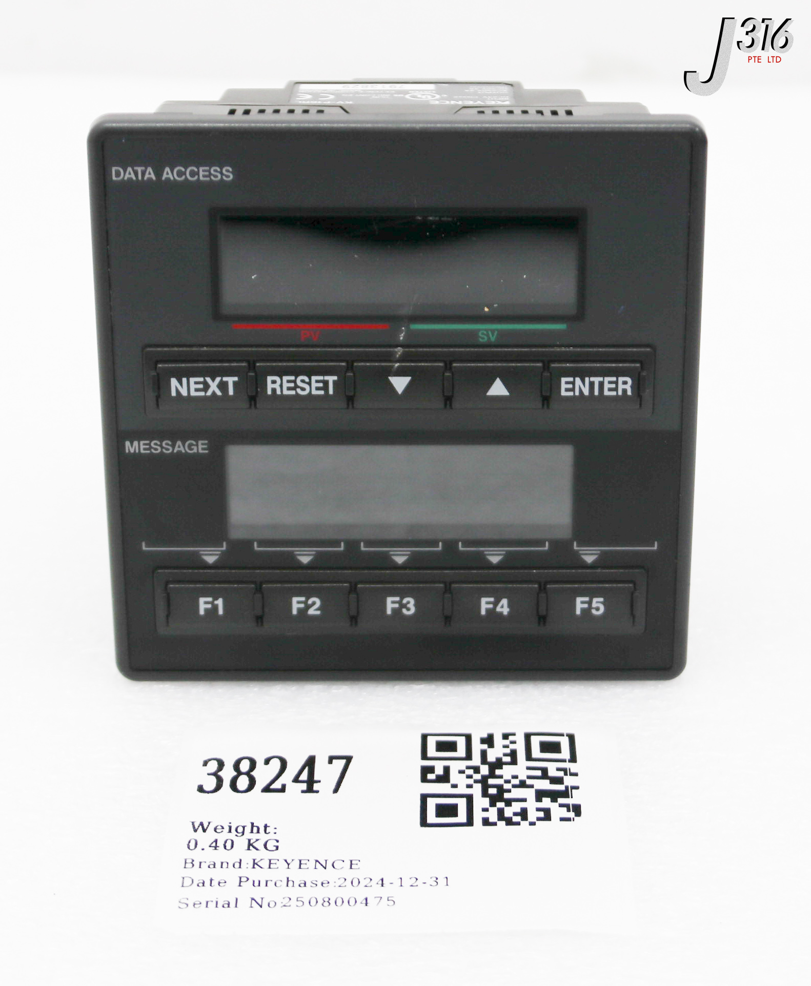 38247 KEYENCE BASE UNIT, DC TYPE, 10 INPUT & 6 RELAY OUTPUT KV-P16RL ...
