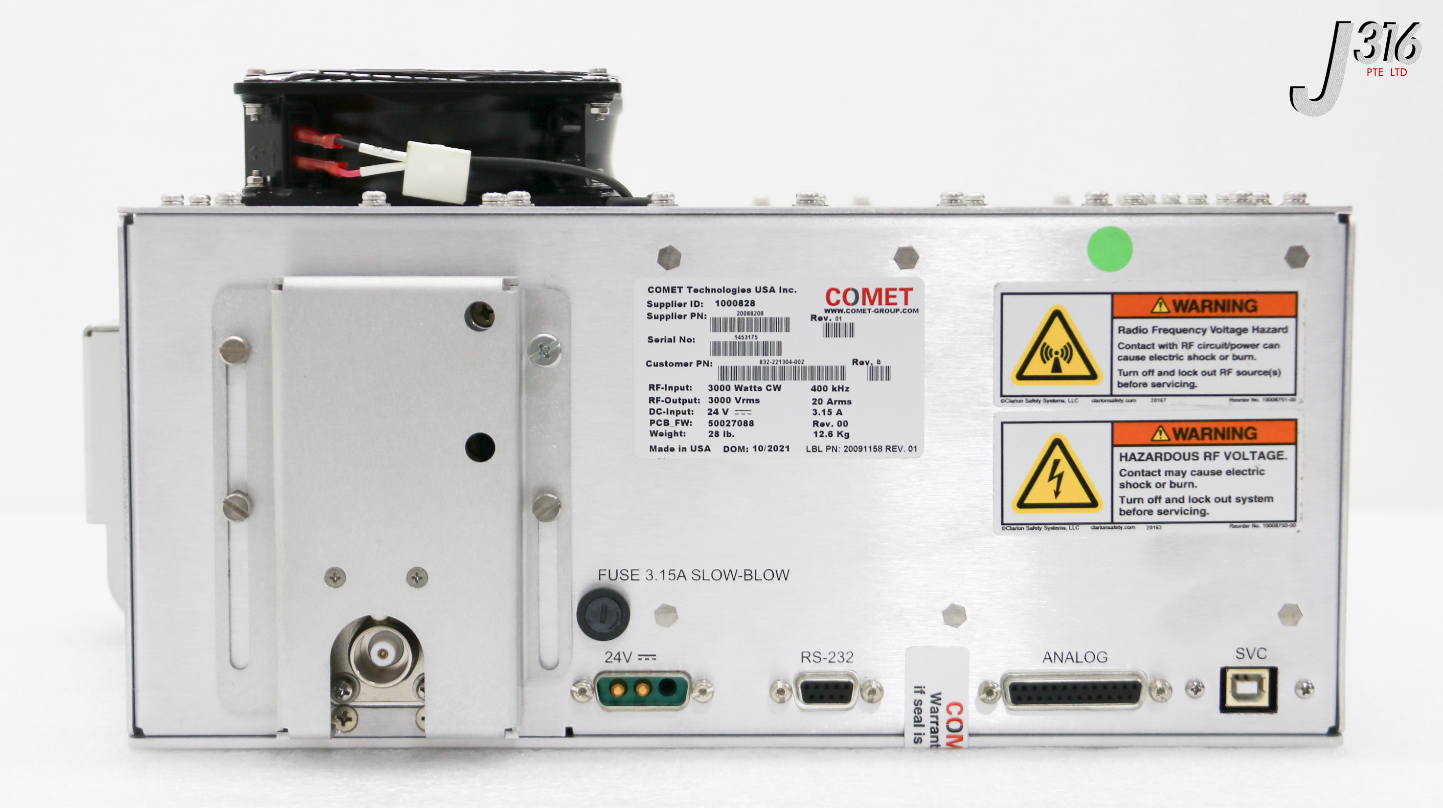 38311 COMET RF MATCH 3000W 400KHZ 3000VRMS 20 ARMS, LAM: 832-221304-002 ...