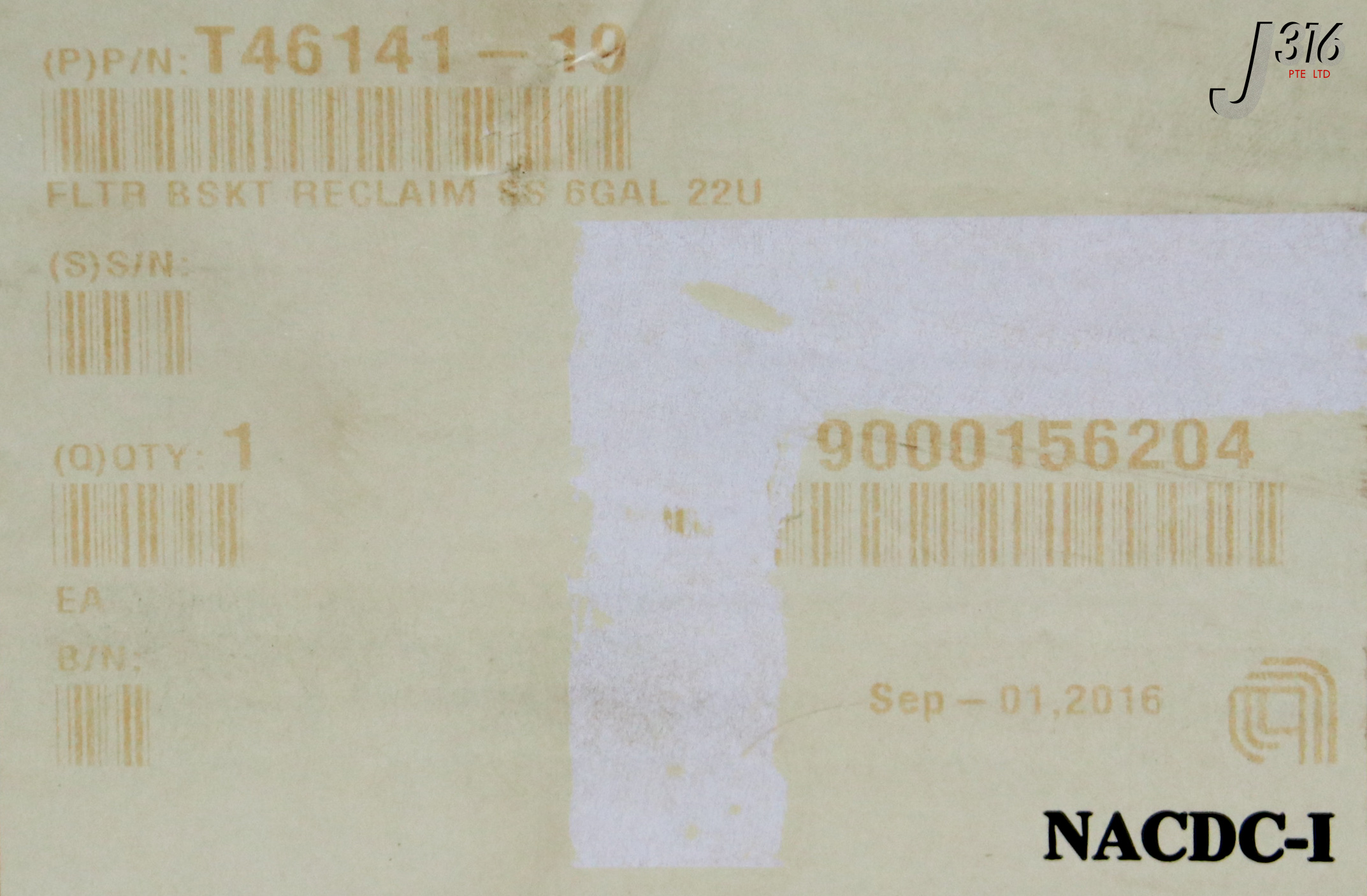 38416 APPLIED MATERIALS FILTER BASKET RECLAIM SS 6 GAL 22U (NEW) T46141 ...