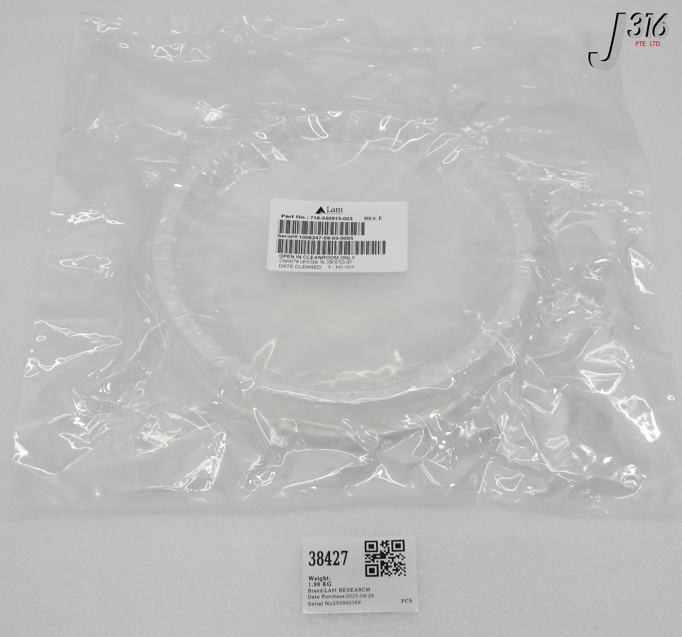 38427 LAM RESEARCH SLV INSUL ESC- LOW CAP (NEW) 716-330915-003 ...