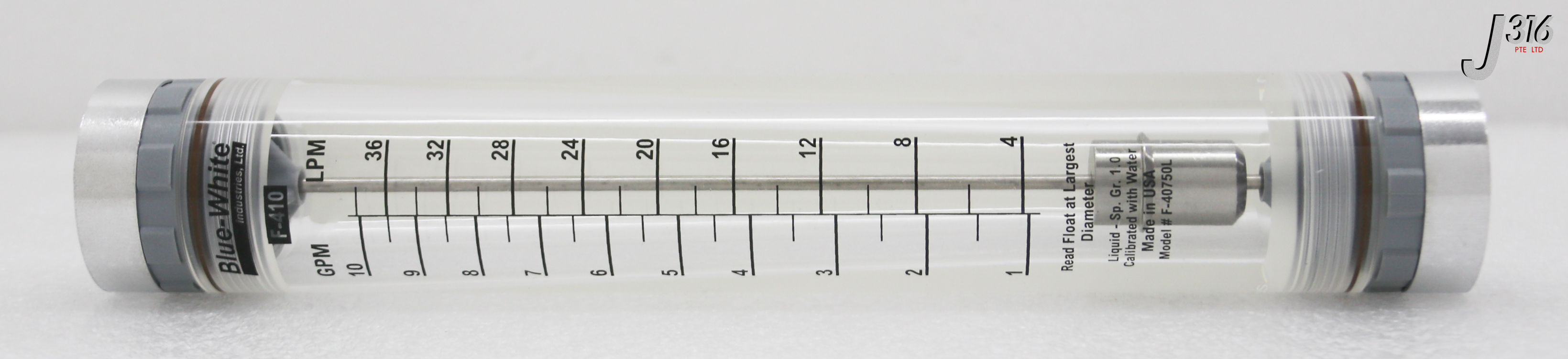 38470 BLUE WHITE GPM ACRYLIC WATER FLOW METER (NEW) F-410 – J316Gallery