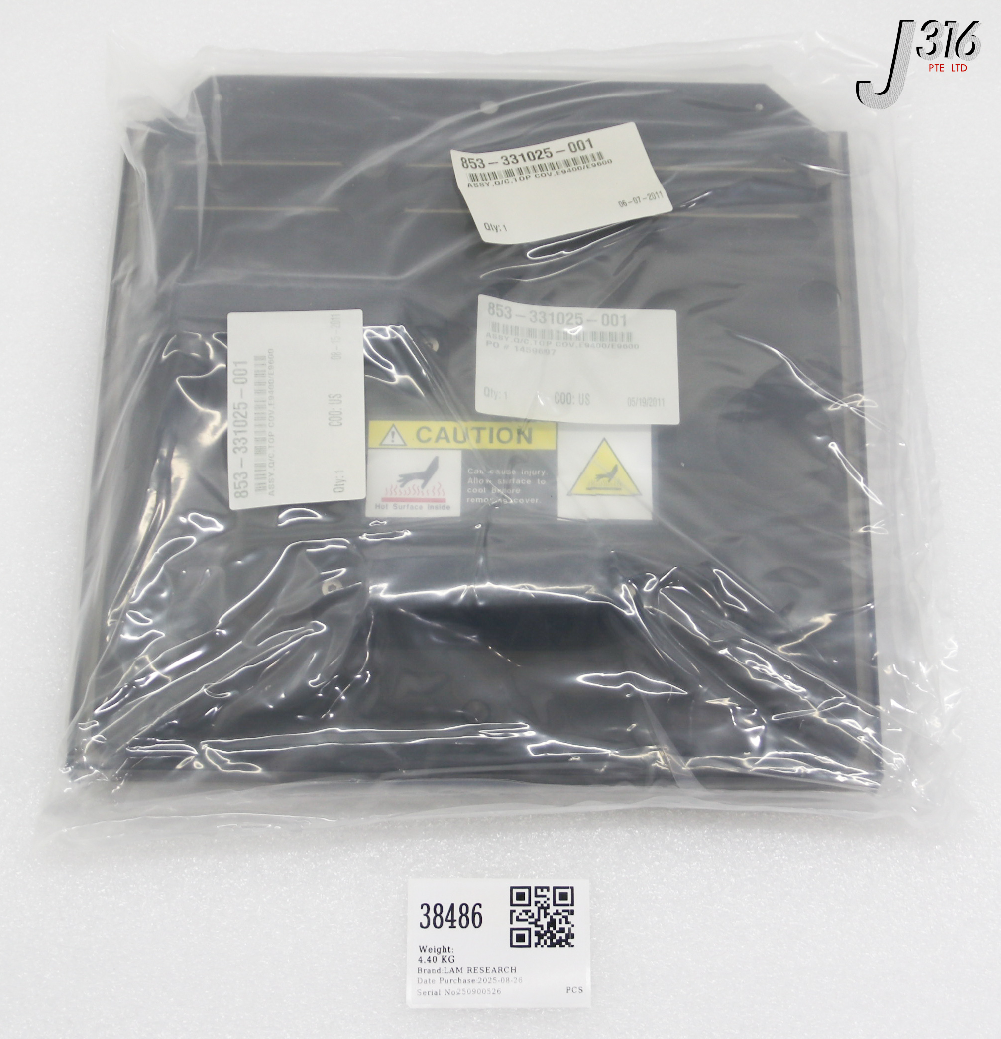 38486 LAM RESEARCH ASSY, Q/C, TOP COV, E9400/ E9600 (NEW) 853-331025 ...