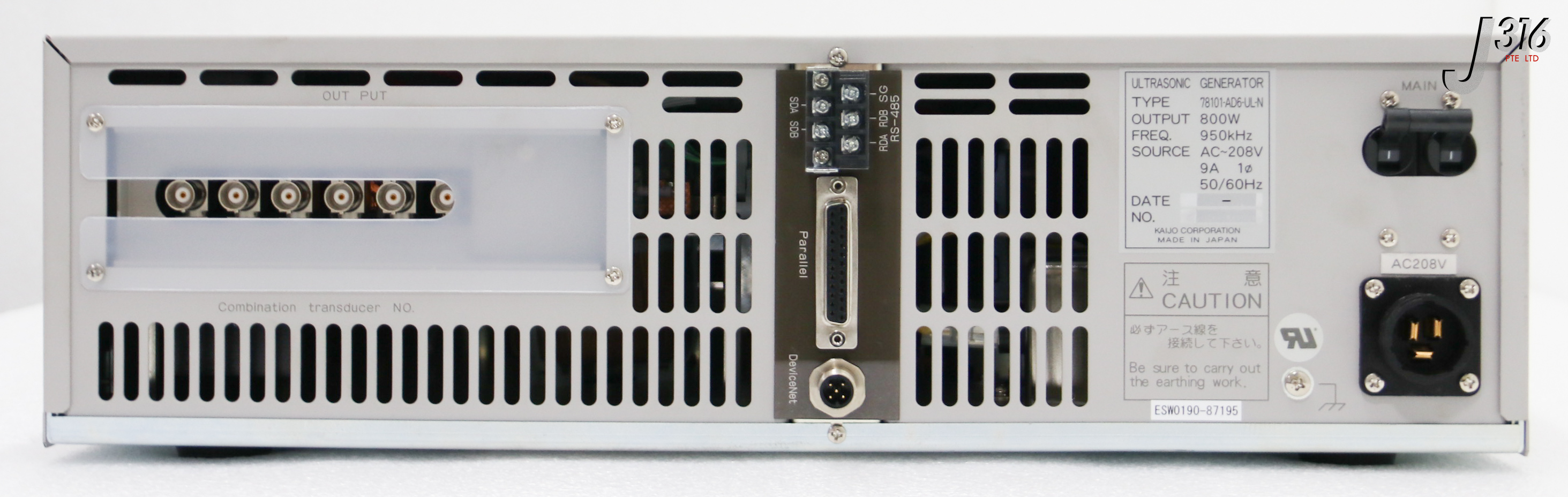 38769 KAIJO ULTRASONIC GENERATOR 900, 0190-08582 78101-AD6-UL-N ...