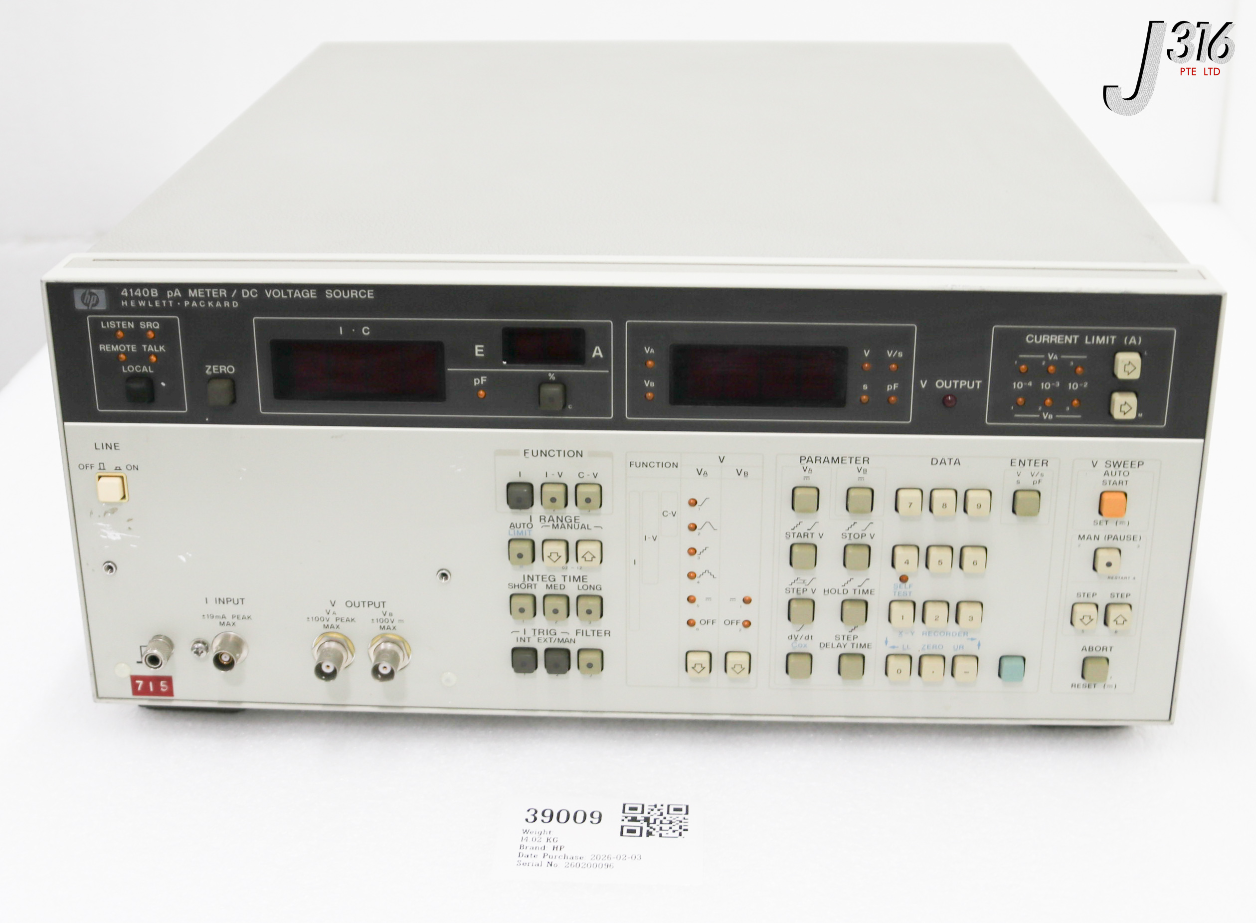 39009 HP METER / DC VOLTAGE SOURCE 4140B – J316Gallery