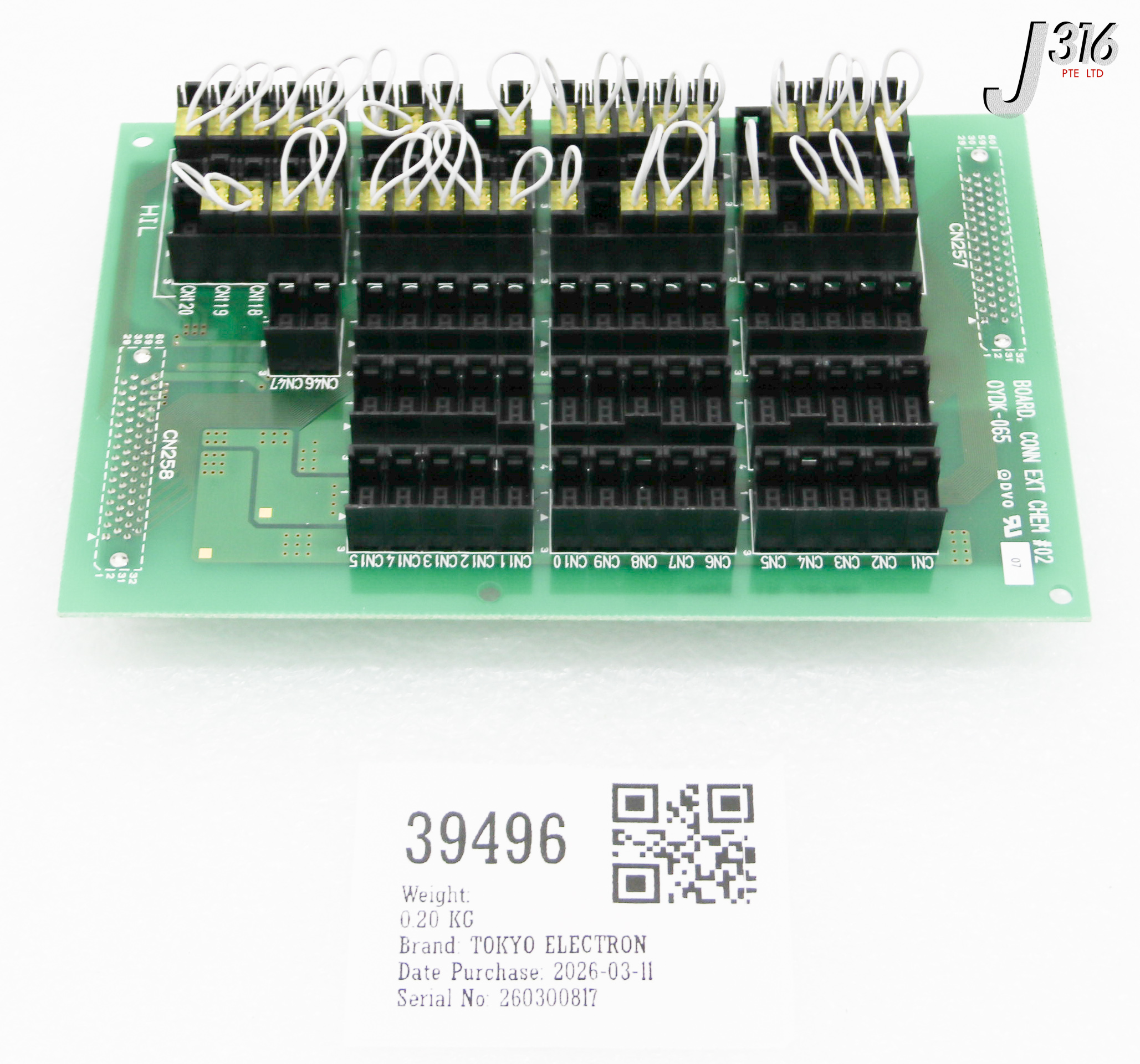 39496 TOKYO ELECTRON PCB CONNECTION EXTERNAL CHEMICAL BOARD OYDK-065 ...