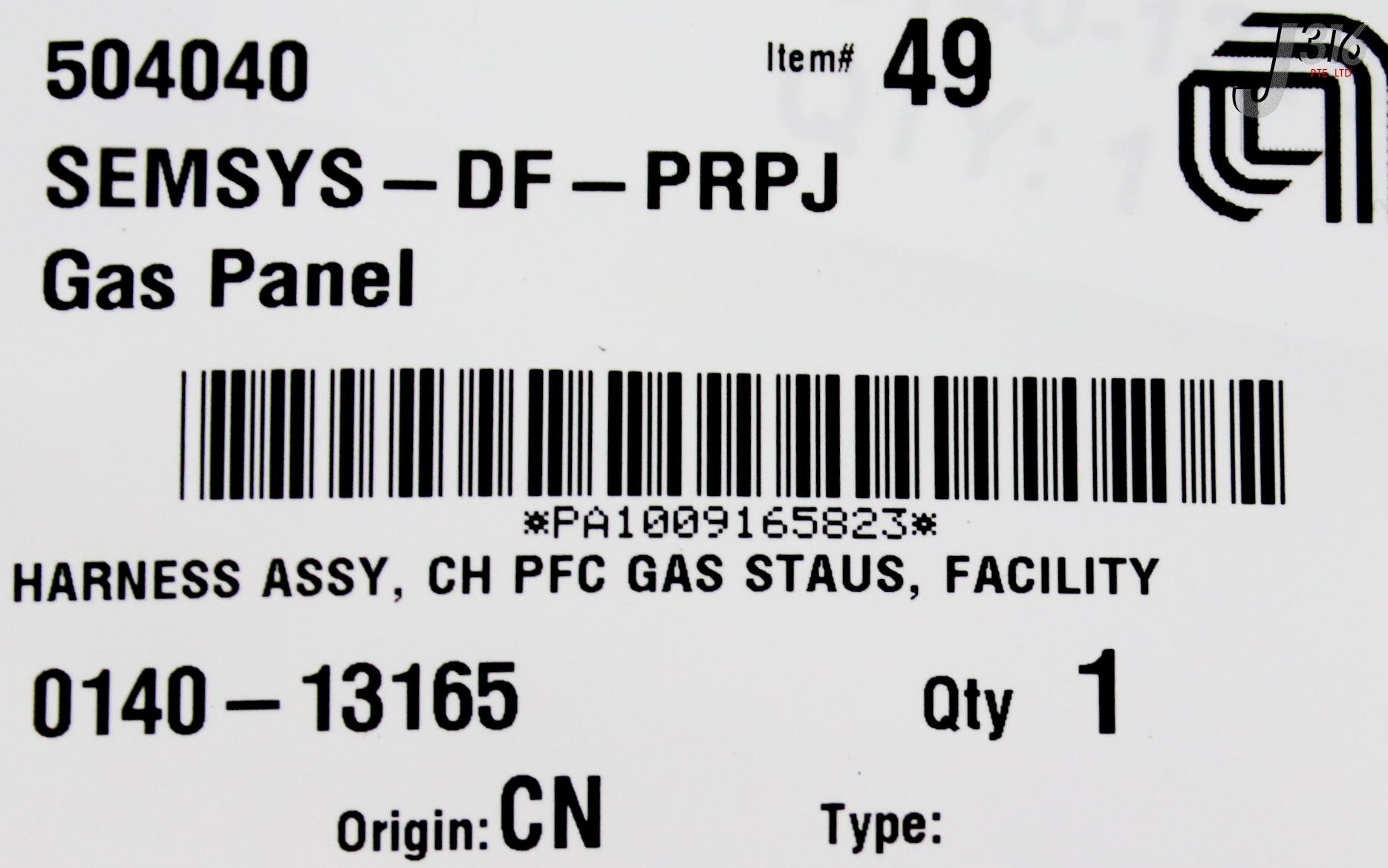 39681 APPLIED MATERIALS HARNESS ASSY CH PFC GAS STAUS FACILITY (NEW ...