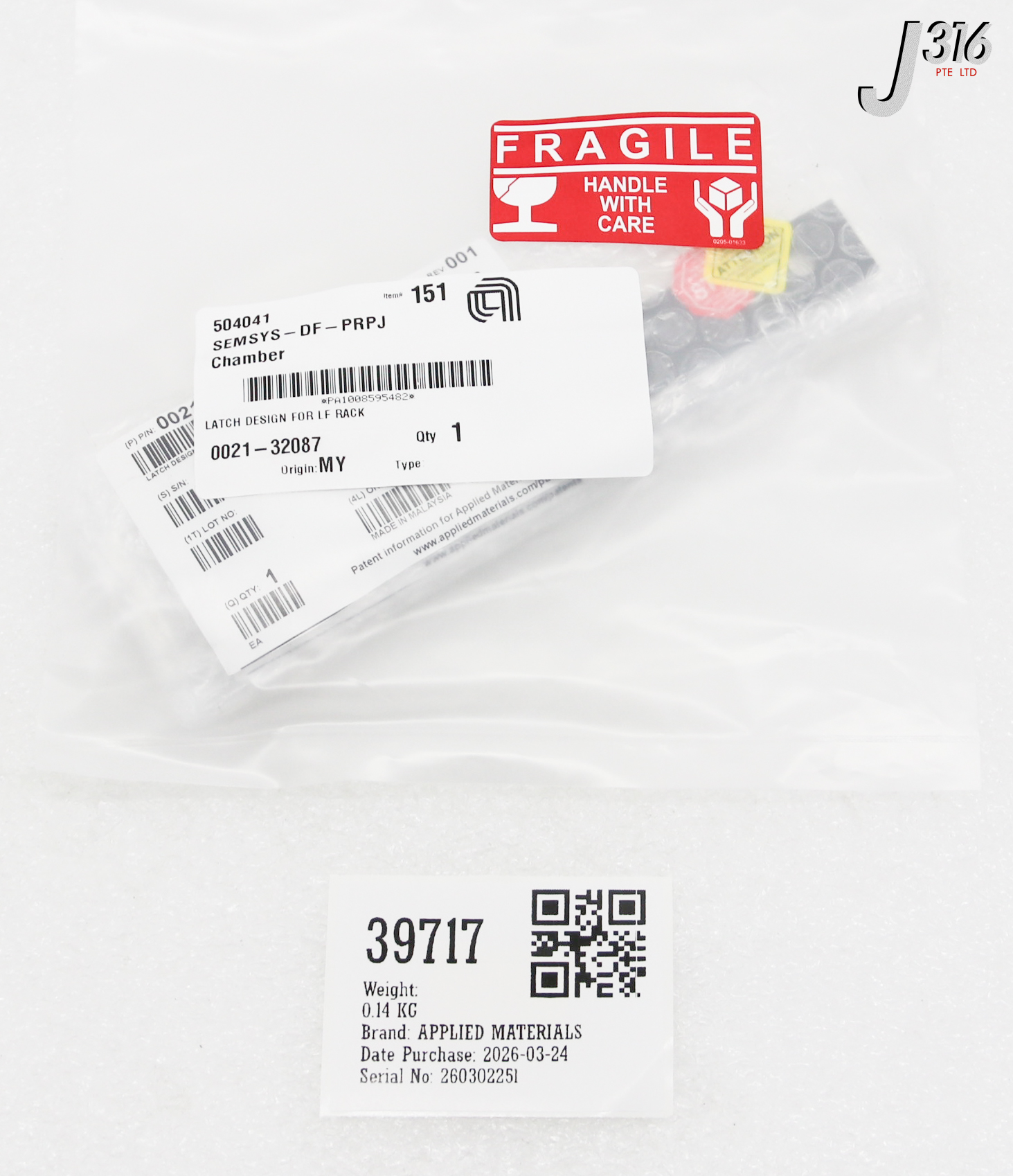 39717 APPLIED MATERIALS LATCH DESIGN FOR LF RACK (NEW) 0021-32087 ...